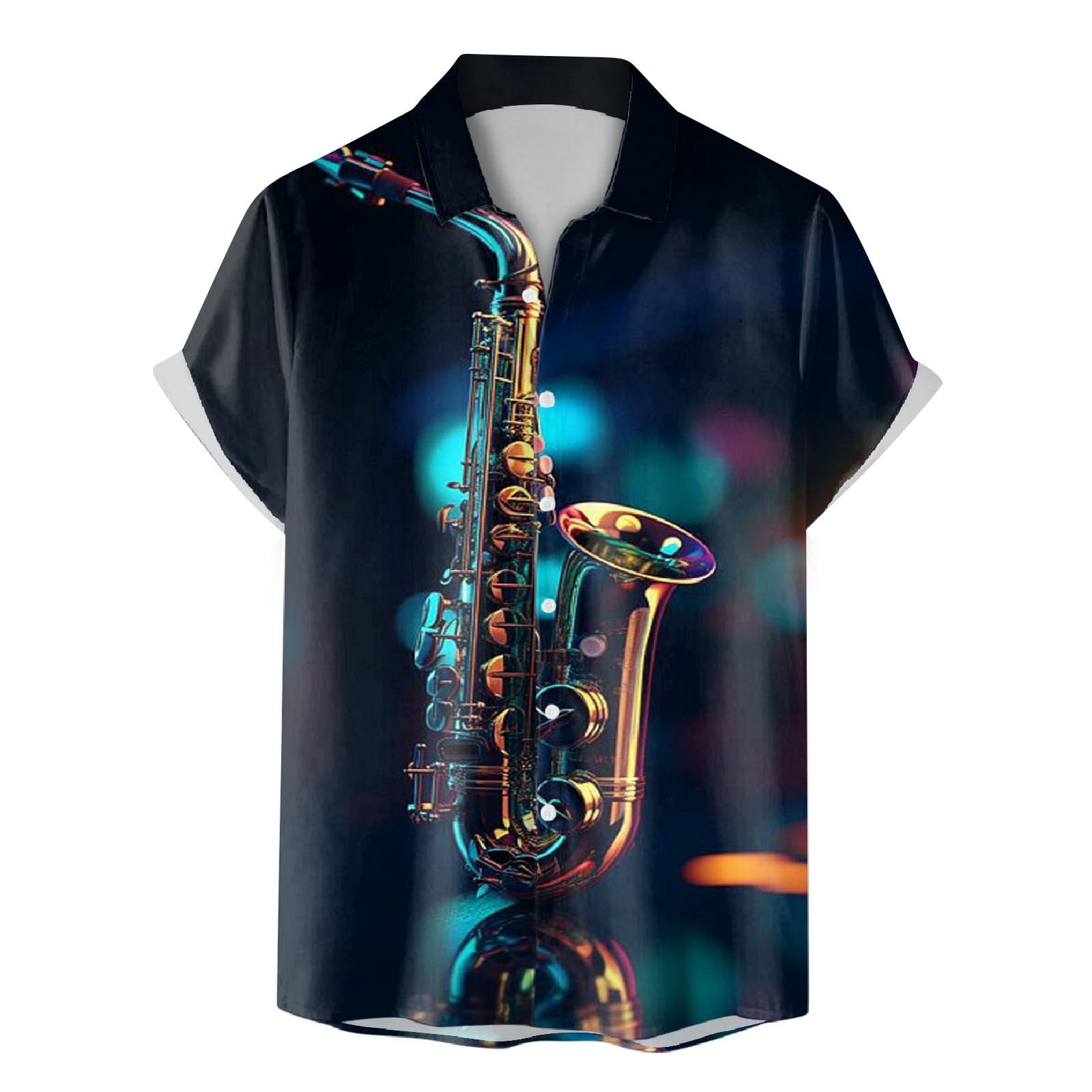 XDZJLR Dress Shirts For Men Fashion Digital 3D Printed Short Sleeve ...