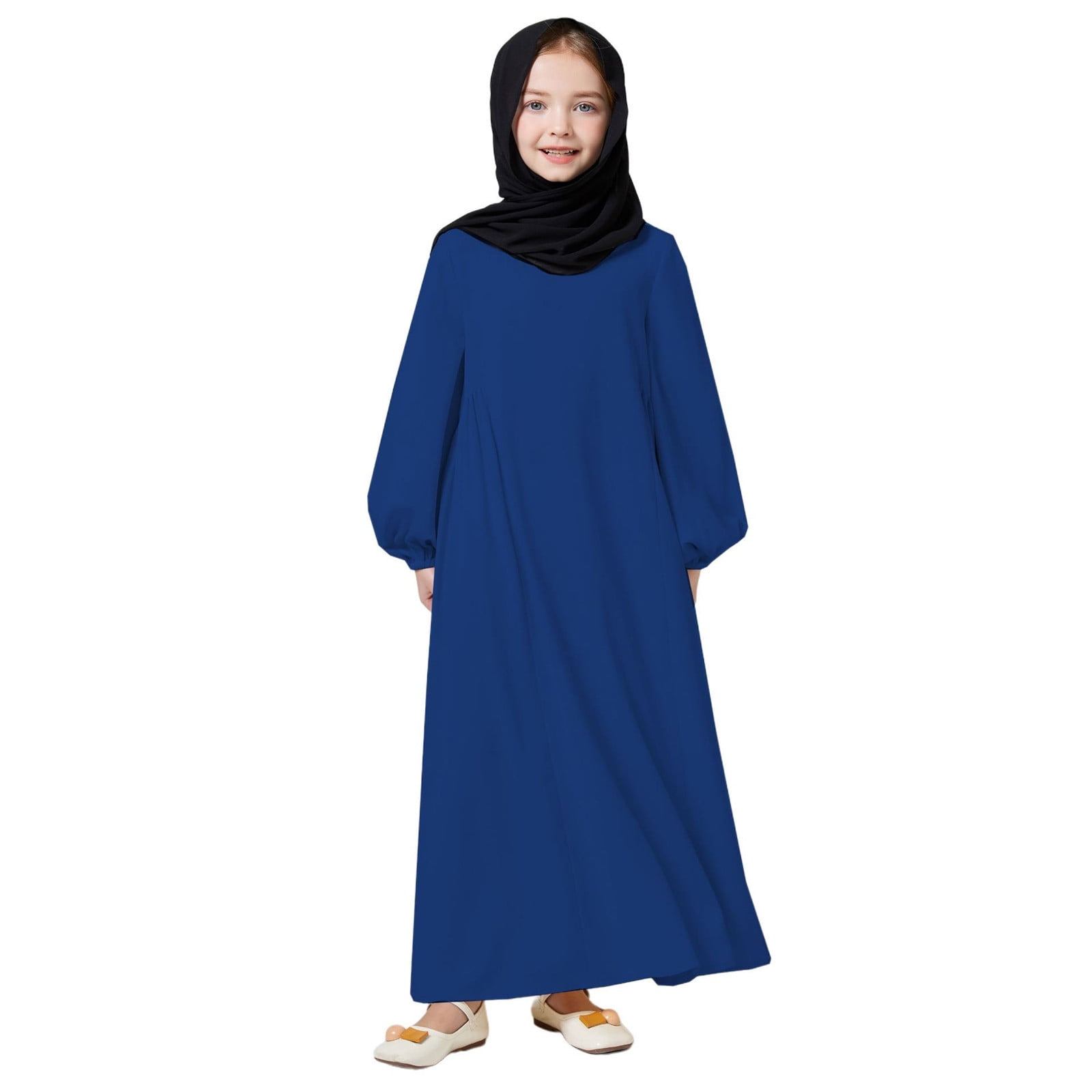 XDZJLR Girl Dresses Kids Adorable Abaya Long Sleeve Slim Fit Casual ...