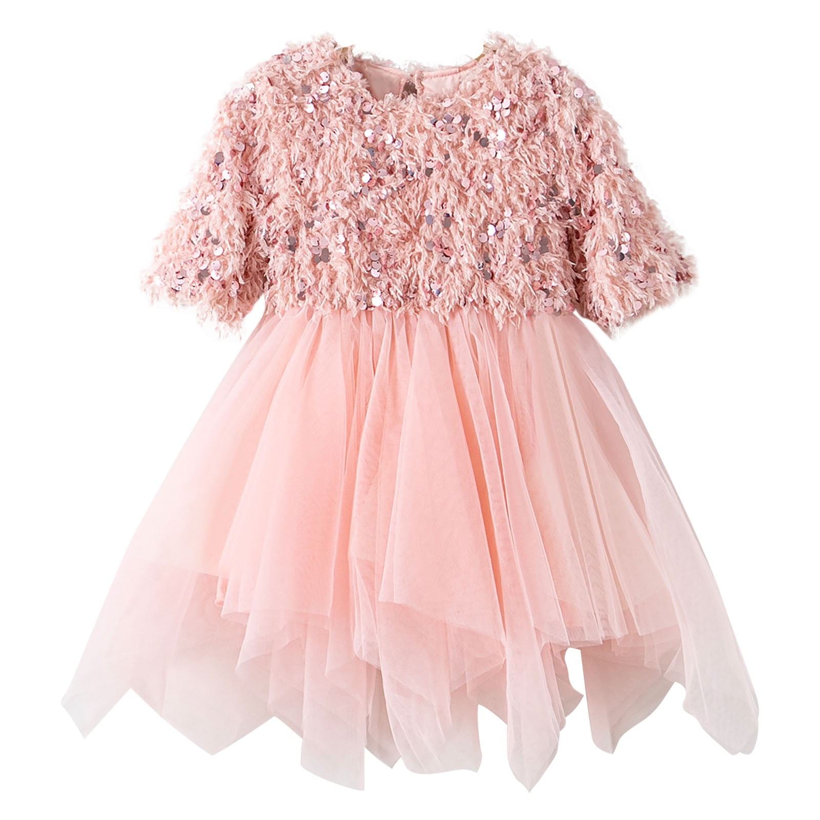 XDZJLR Girl Dresses for Sparkly Sequin Birthday Party Prom Outfit ...