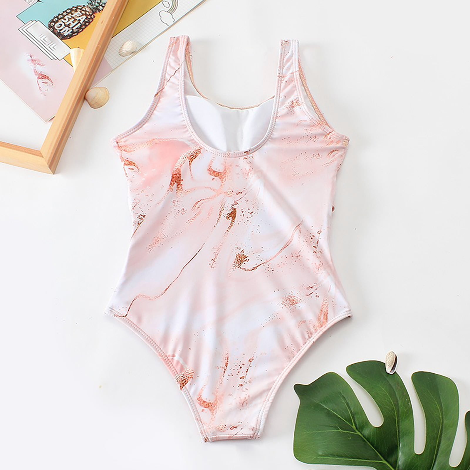 XDZJLR Girl Swimsuit Child Kids Strap Print Fashion Casual Beach One ...