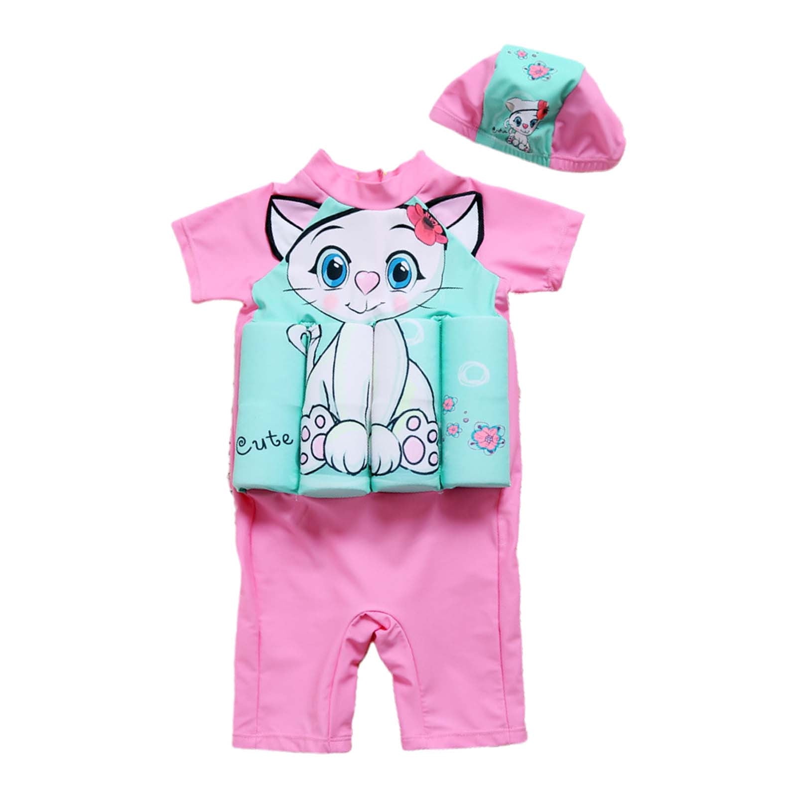 XDZJLR Girls Bathing Suit Buoyancy Children Learn Swimming Training ...