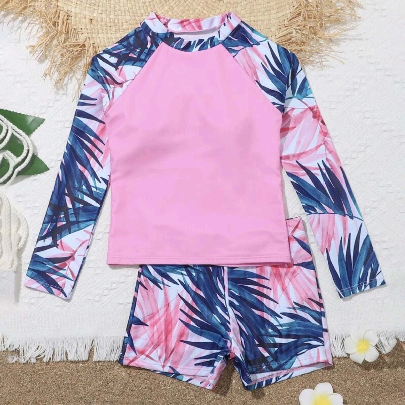 XDZJLR Girls Bathing Suit Kids Bikini Strap Solid Color Top Swimming ...