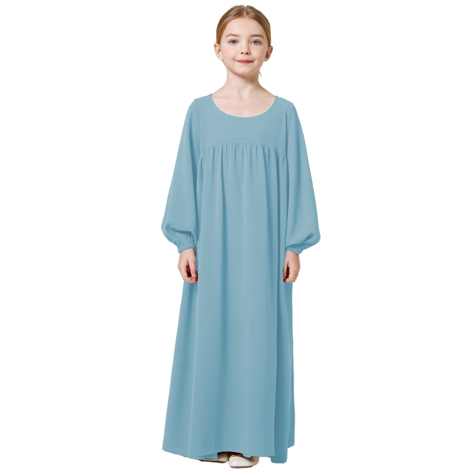 XDZJLR Girls' Dresses Kids Adorable Abaya Long Sleeve Slim Fit Casual ...