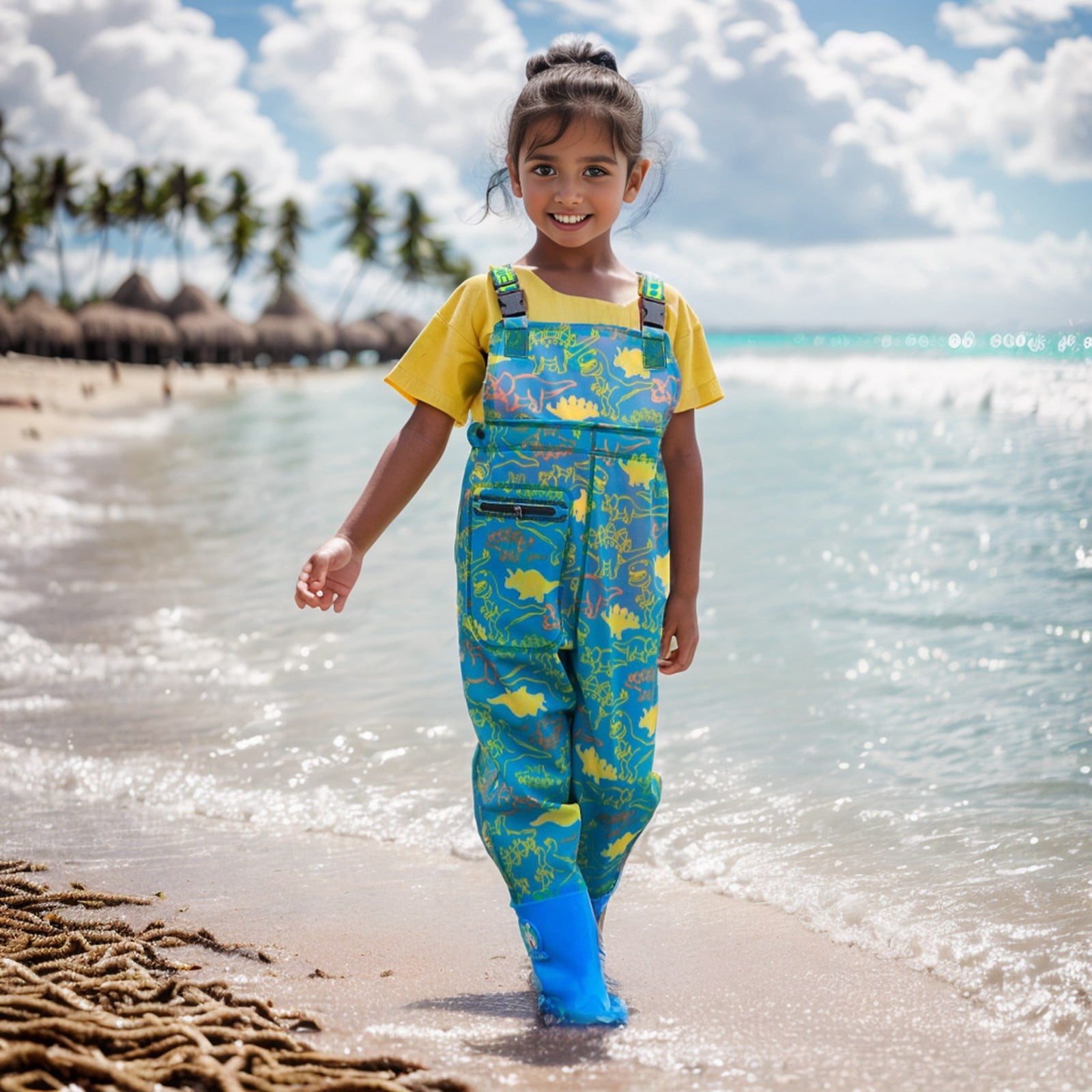 XDZJLR Girls Jumpsuit Kids Cartoon Camo Chest Waders Youth Fishing ...