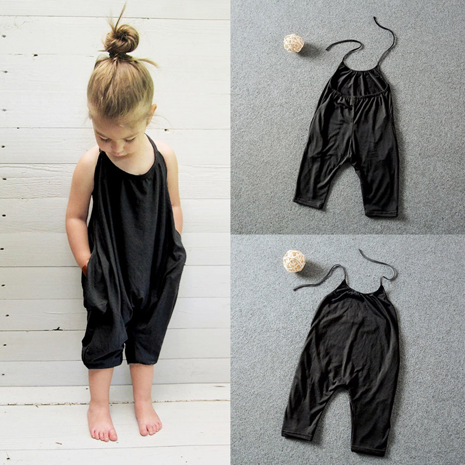 Toddler Black Romper