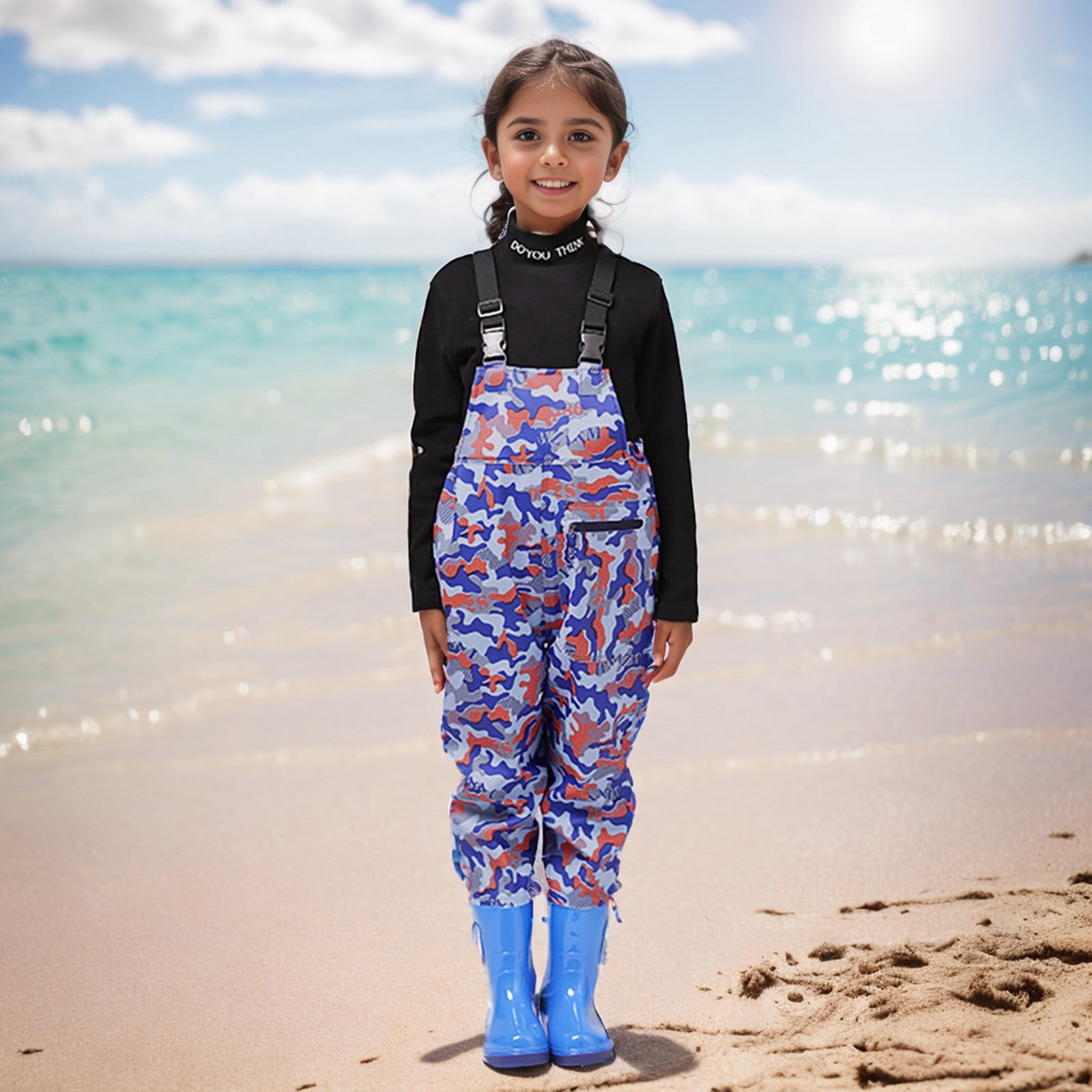 XDZJLR Girls' Jumpsuits & Rompers Kids Cartoon Camo Chest Waders Youth ...
