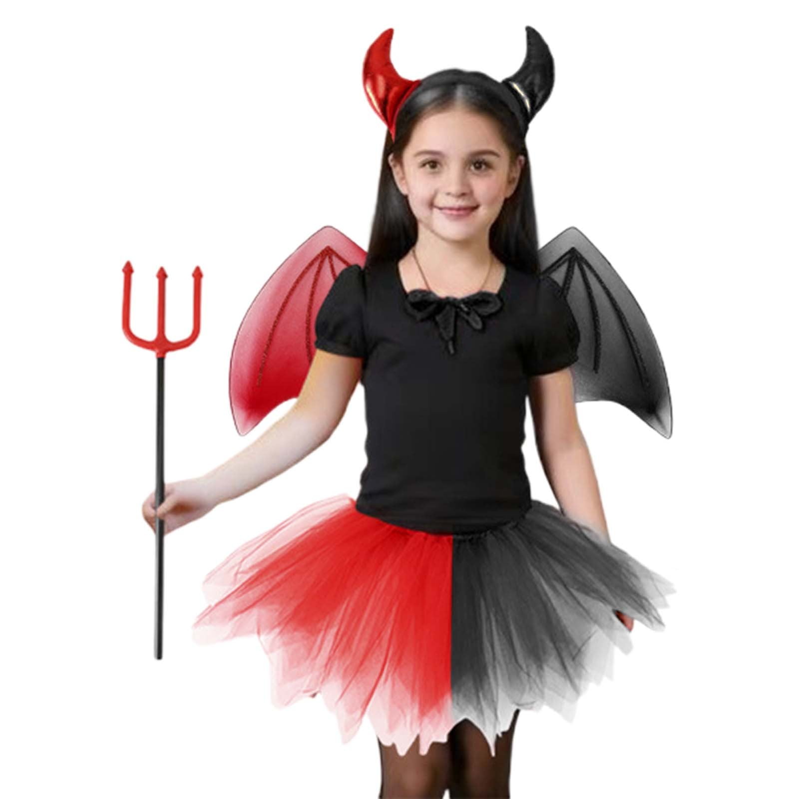 XDZJLR Girls Outfits Red for Kids 4 Piece Party Dress Up Accessories ...