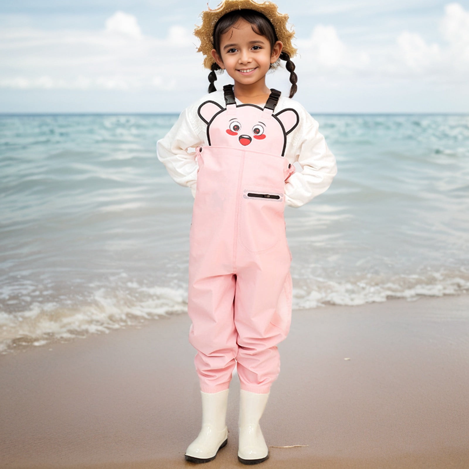 XDZJLR Girls Romper Kids Cartoon Chest Waders Youth Fishing Waders for ...