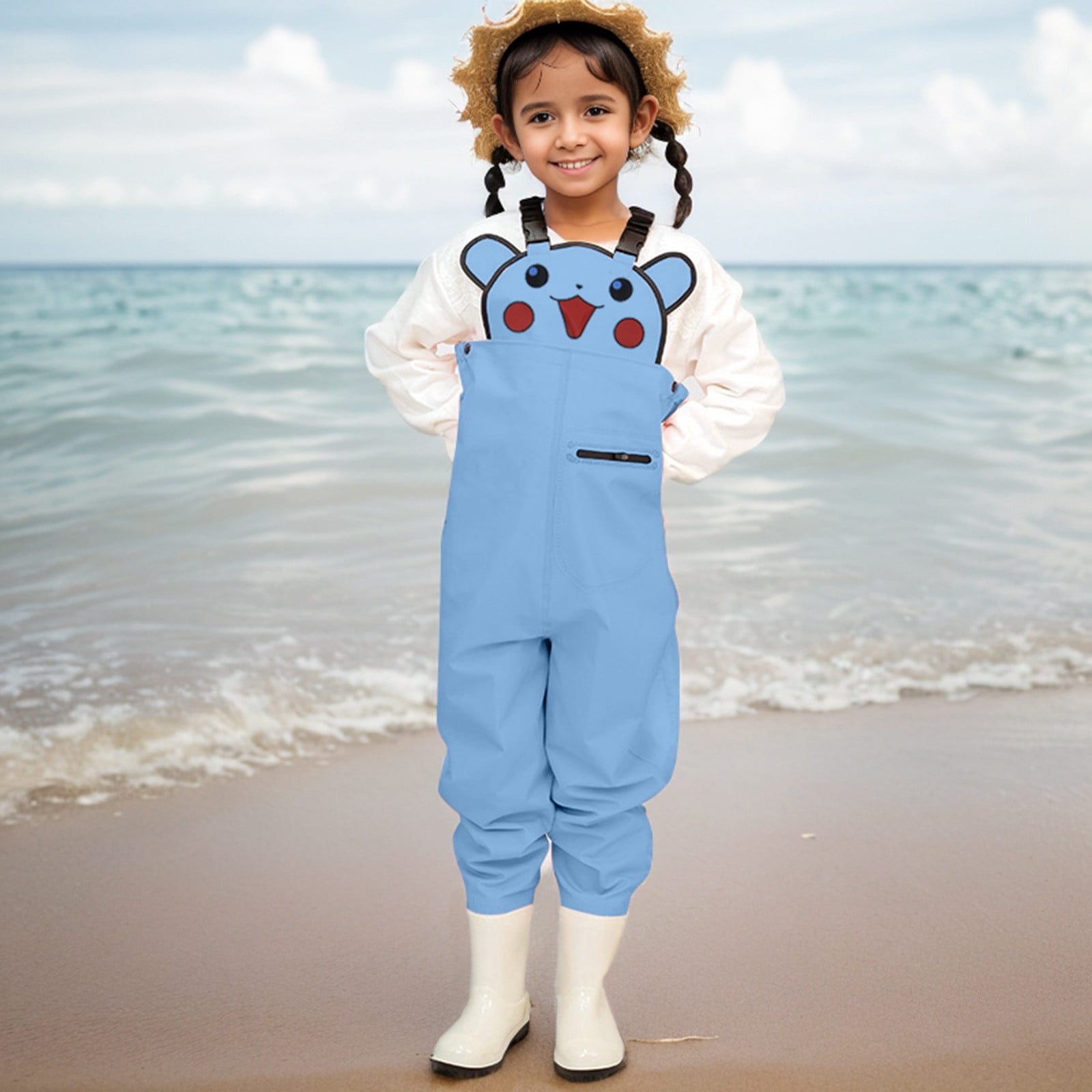XDZJLR Girls Romper Kids Cartoon Chest Waders Youth Fishing Waders for ...