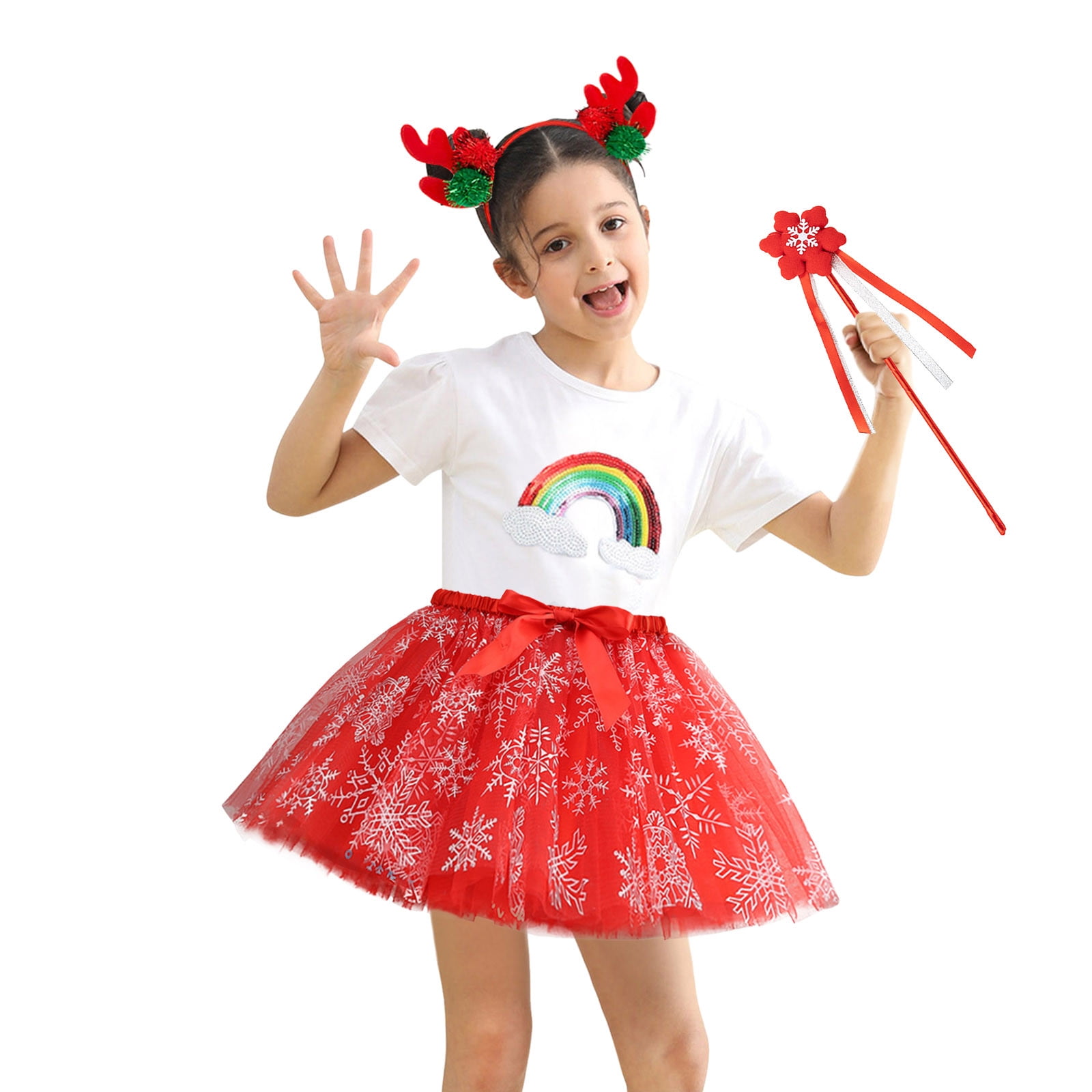 XDZJLR Girls Skirts Kids Dance Party Cartoon Ballet Hairclip Fairy ...