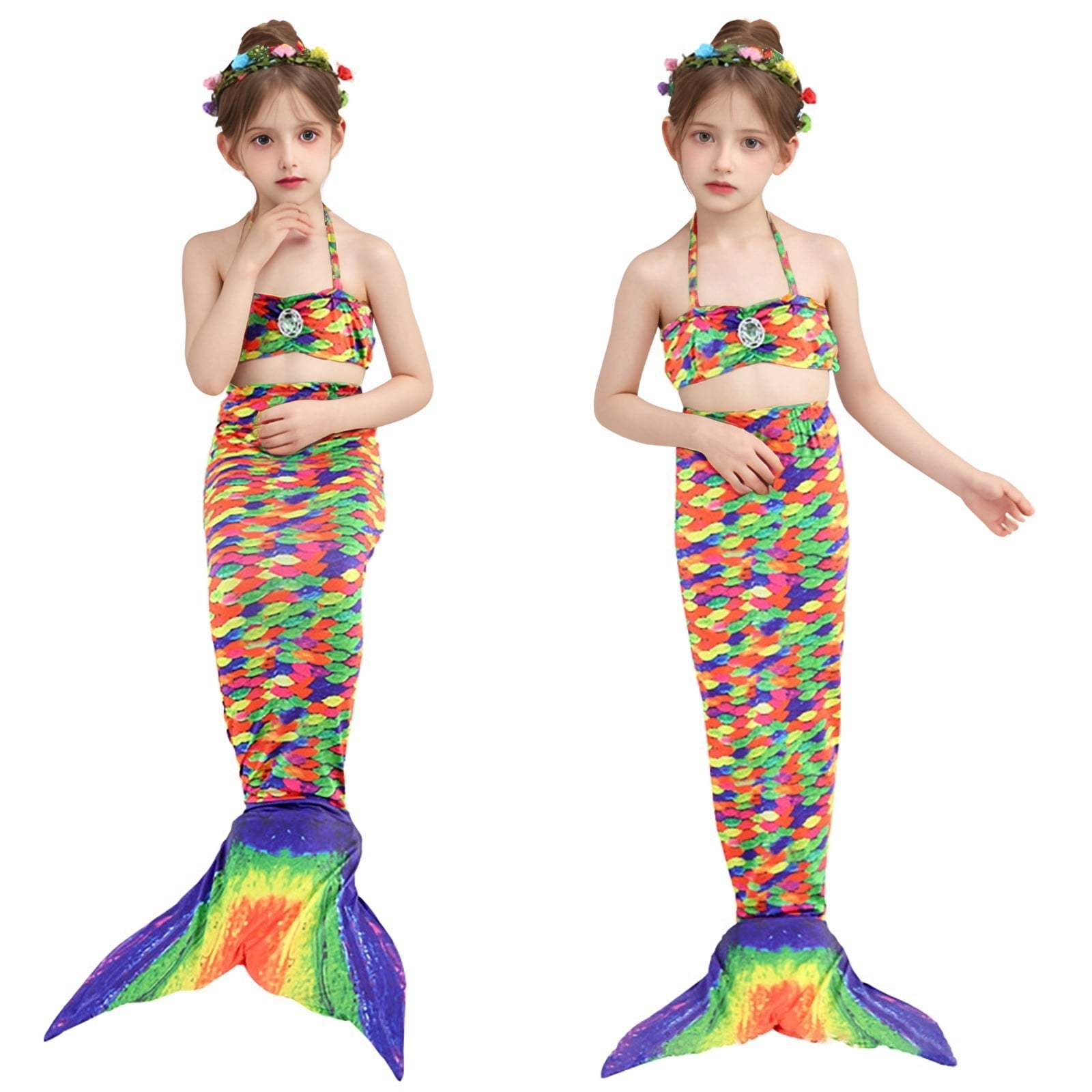 XDZJLR Girls Swimsuit for Kids Sling Bikini Print Top Shorts Sets ...