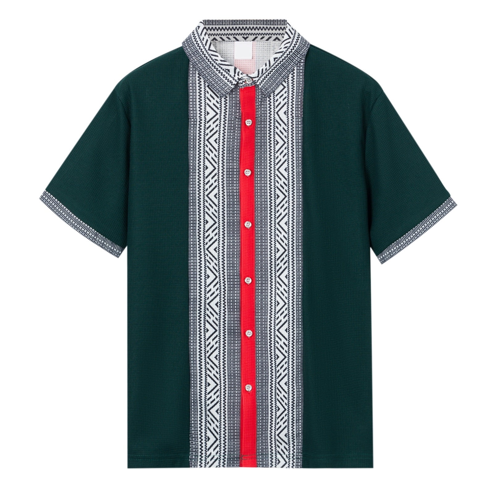 XDZJLR Men Shirt 2025 Summer Casual Lapel 3D Printed Button Up Short ...
