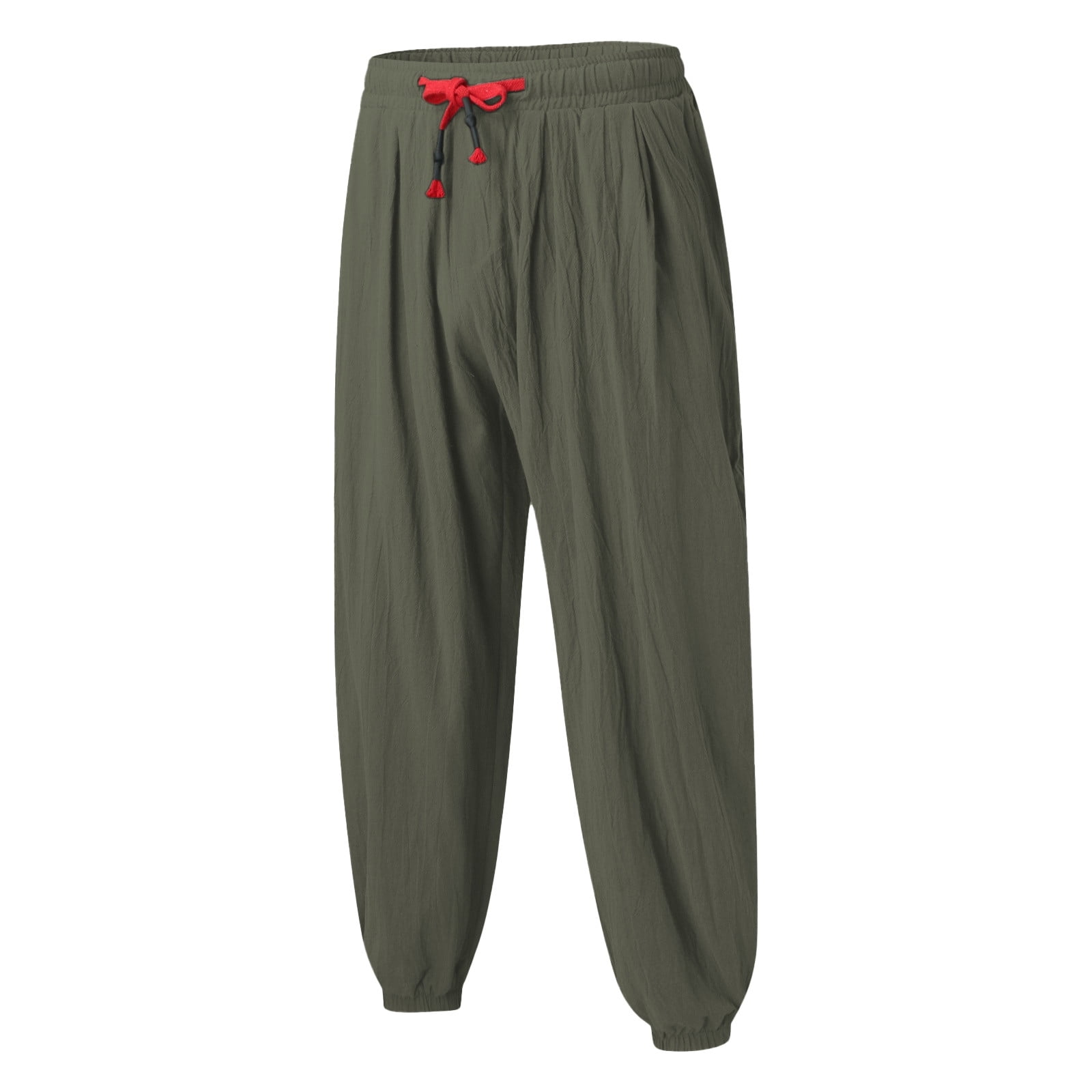 XDZJLR Mens Pants Casual Male Soild Loose Linen Yoga Beam Wide Leg Harem Pencil Pant - Walmart.com