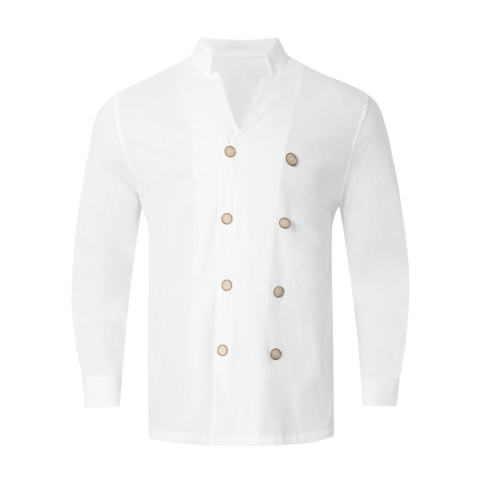 XDZJLR Mens Shirts Large Size Double Breasted Home Leisure Fashion ...