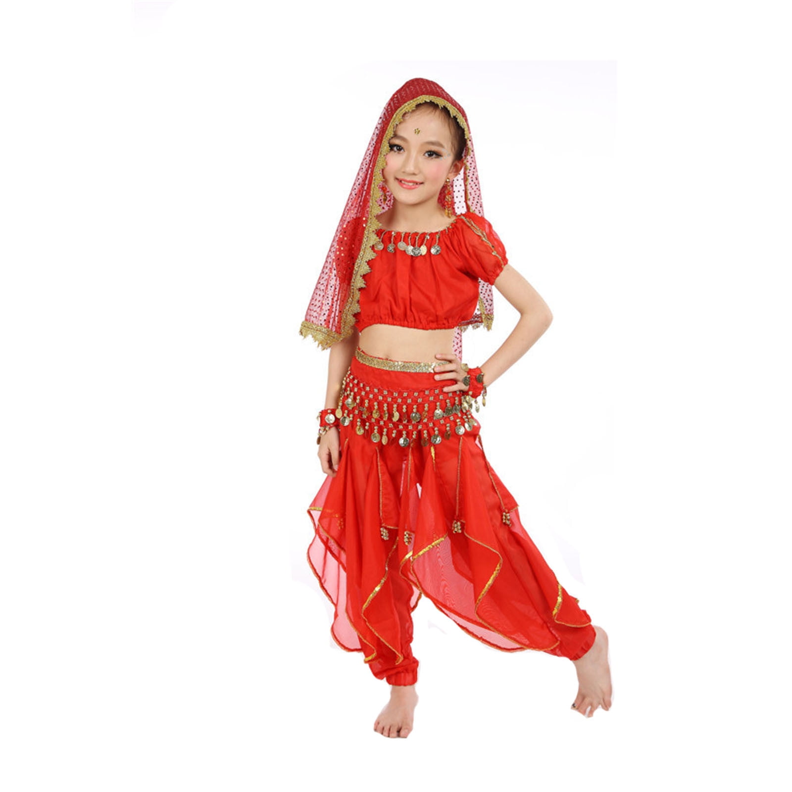 XDZJLR Outfits for Girls Handmade Children Belly Dance Kids Belly ...