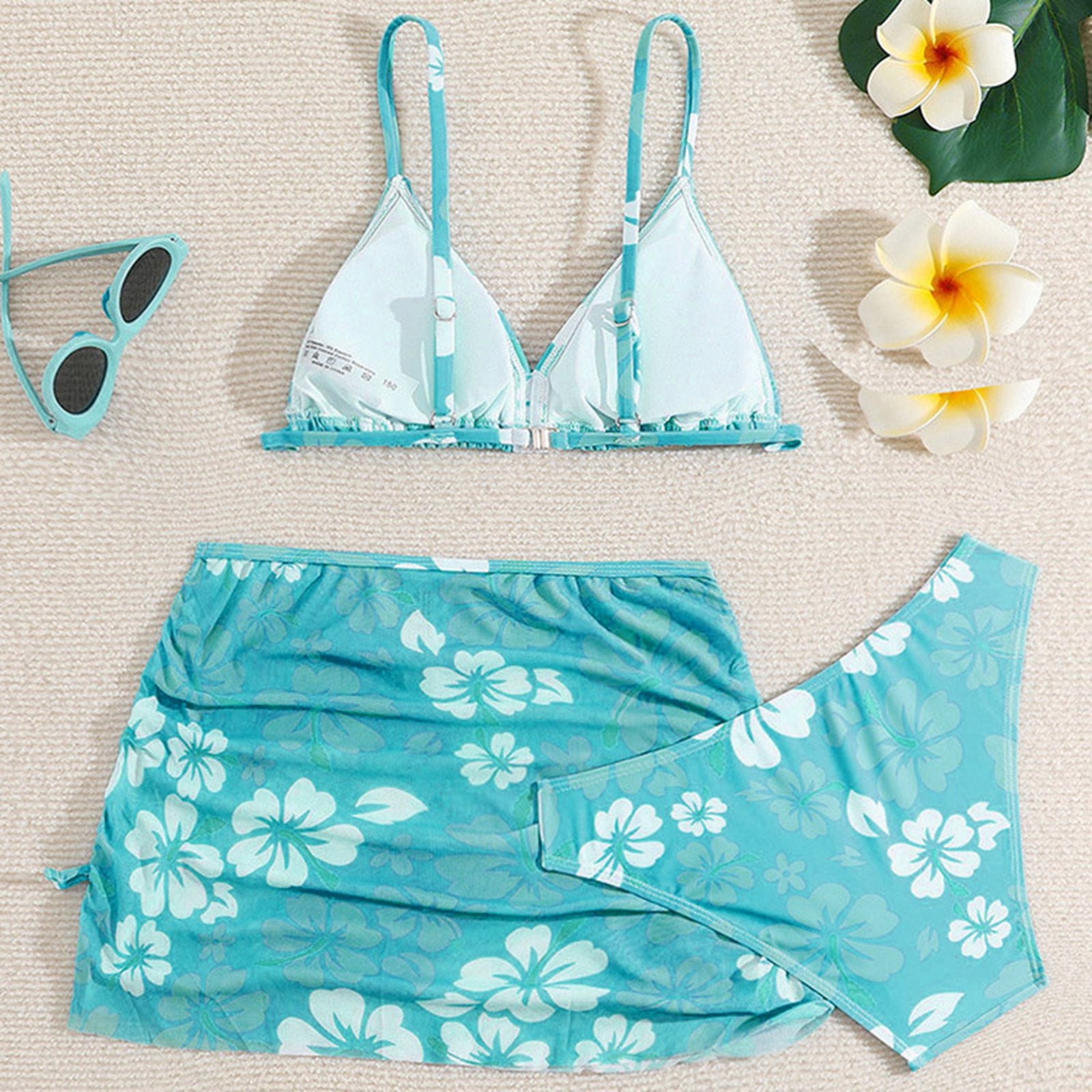 XDZJLR Swimsuit Girls for Kid Child Bikini Strap Print Bra Swimming ...