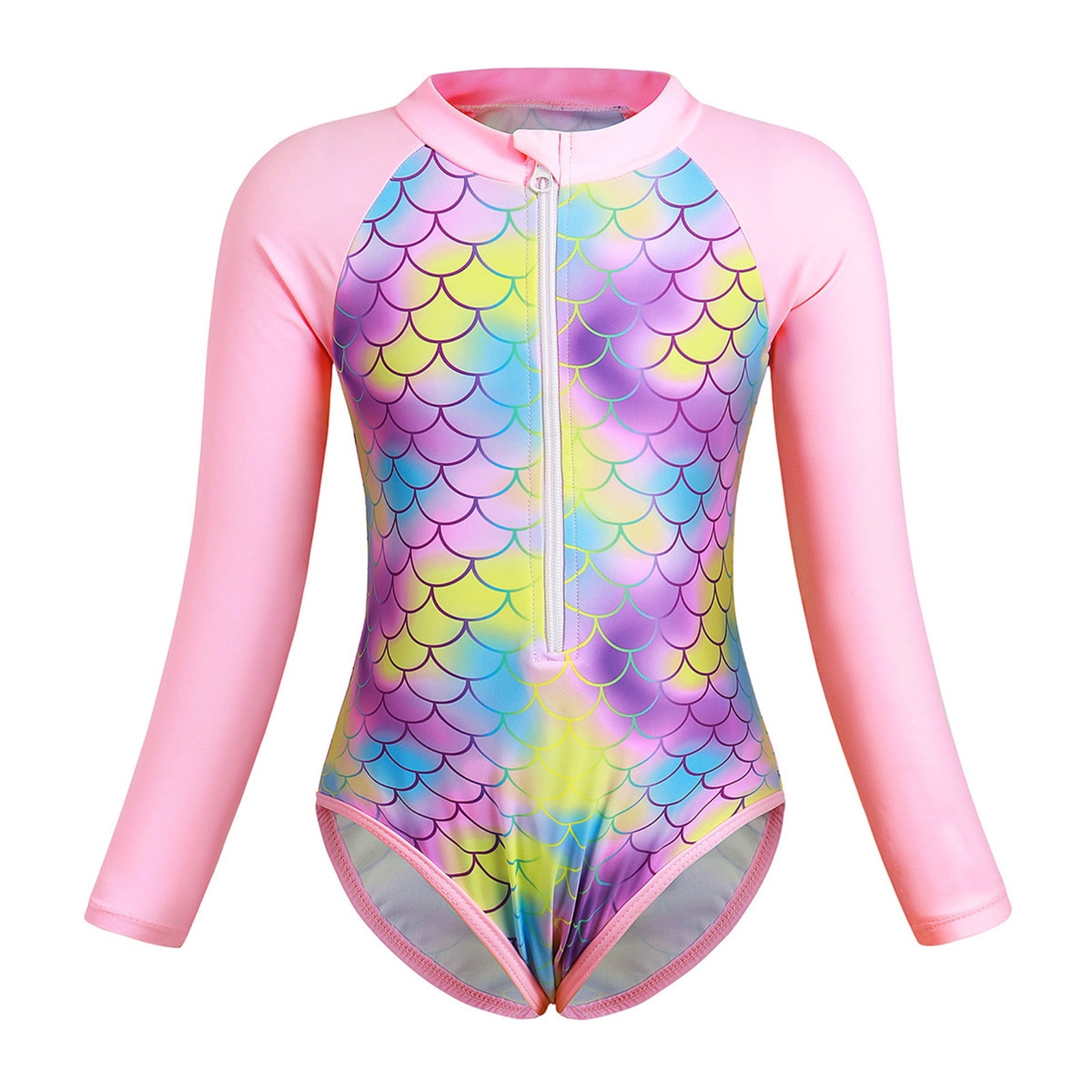 XDZJLR Swimsuits for Girls for Kids Long Sleeve for Scales Design Ideal ...