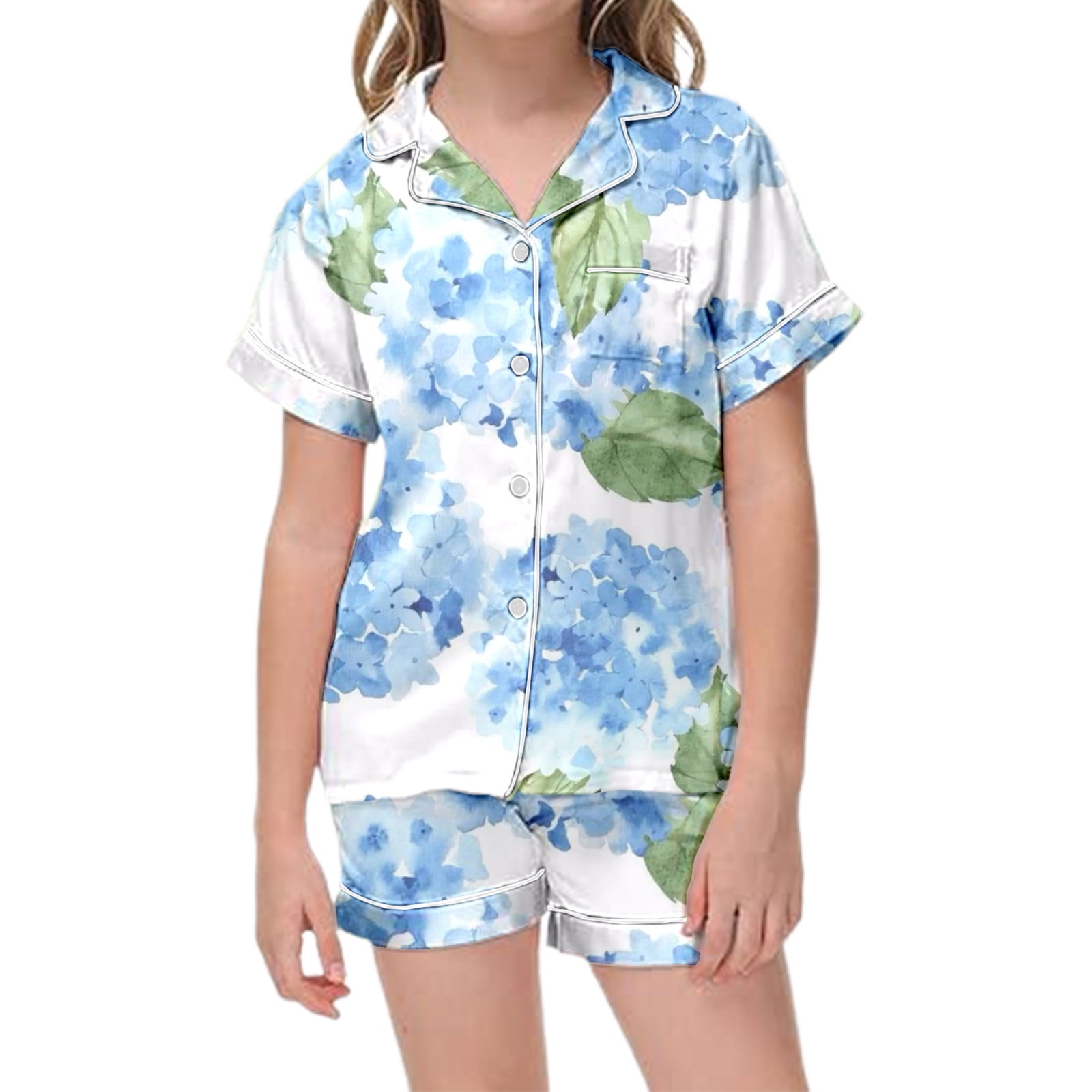 XDZJLR Toddler Girl Outfits 2 Piece for Flower Printed Pajamas Silk ...