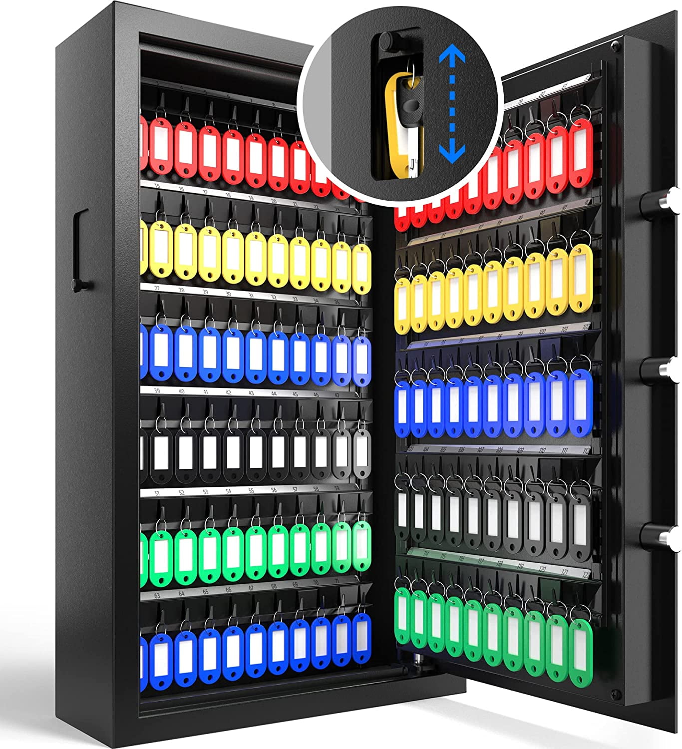 XDeer 122 Keys Key Lock Box Wall Mount with Advanced Anti-Theft Deposit ...