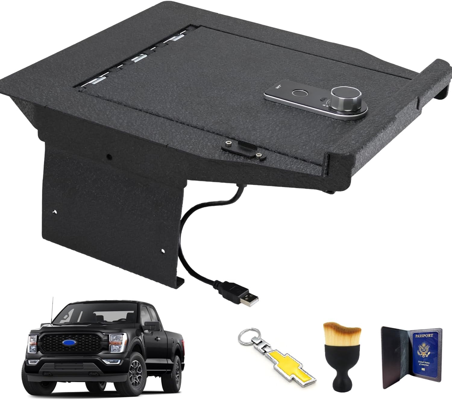 XDeer Automotive Center Console Gun Safe Box, Compatible with Ford F ...