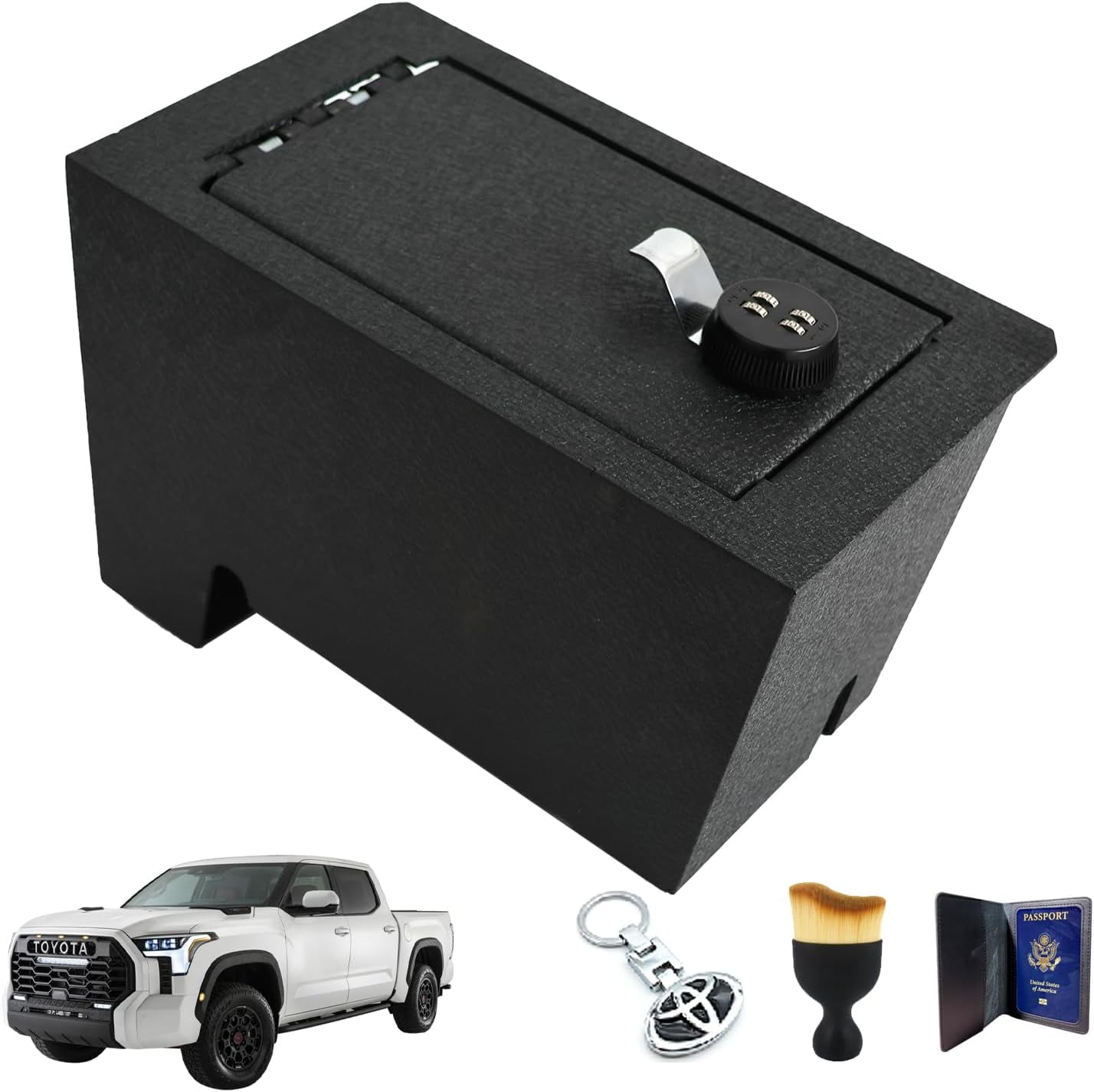 XDeer Center Console Gun Safe Vault Console Safe Lock Box Compatible ...