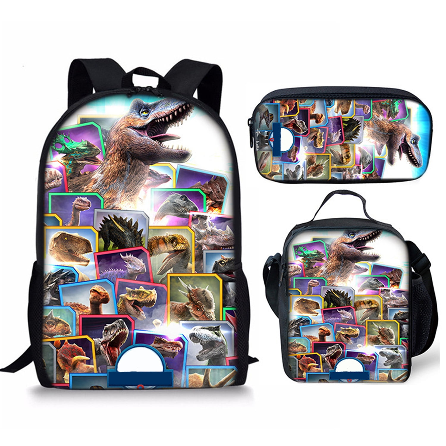 XDovet 16 Inch Cool Dinosaur Kids Backpack Set with School Bag Lunch ...