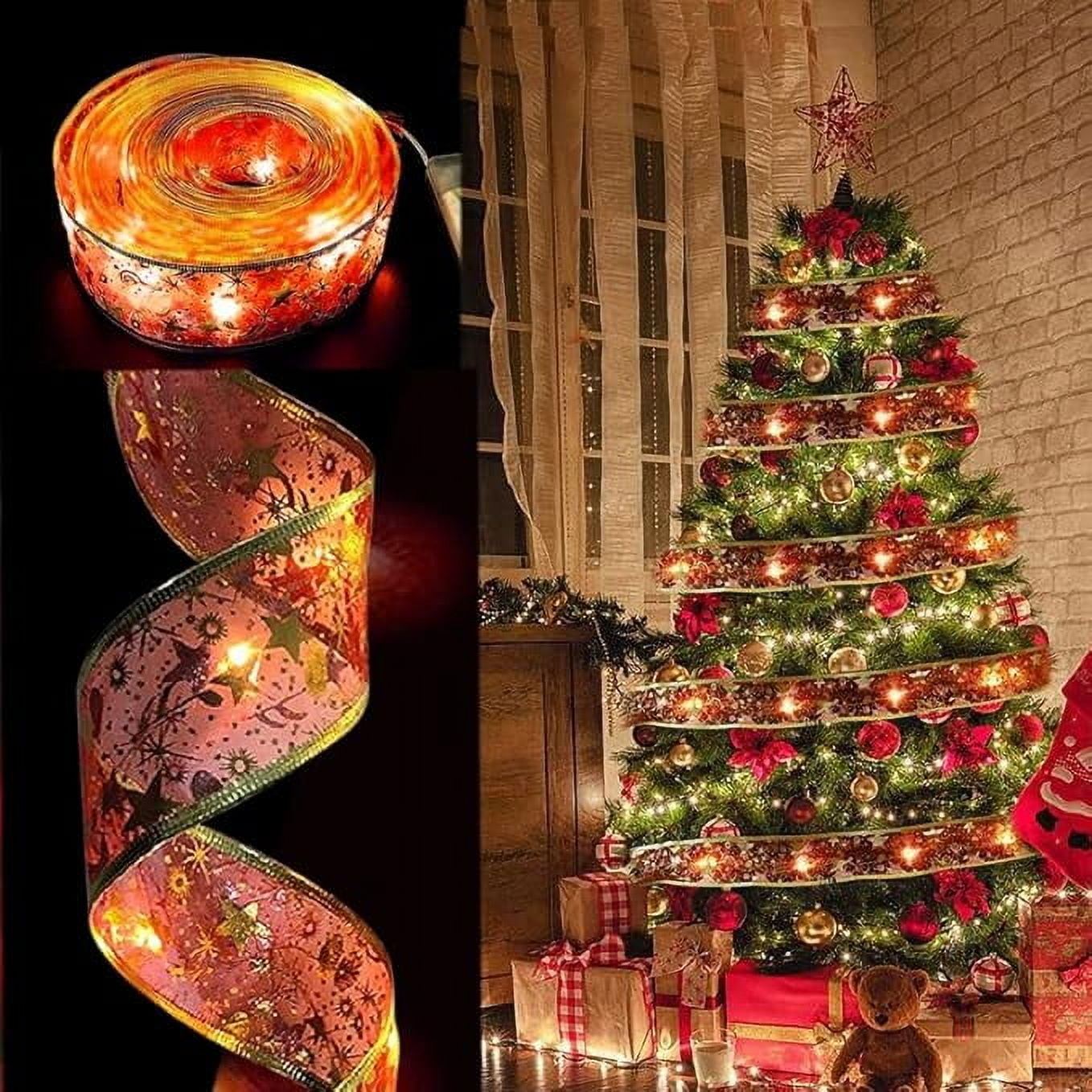 XDovet Ribbon Lights for Christmas Tree Decorations, 32ft 100 LED ...