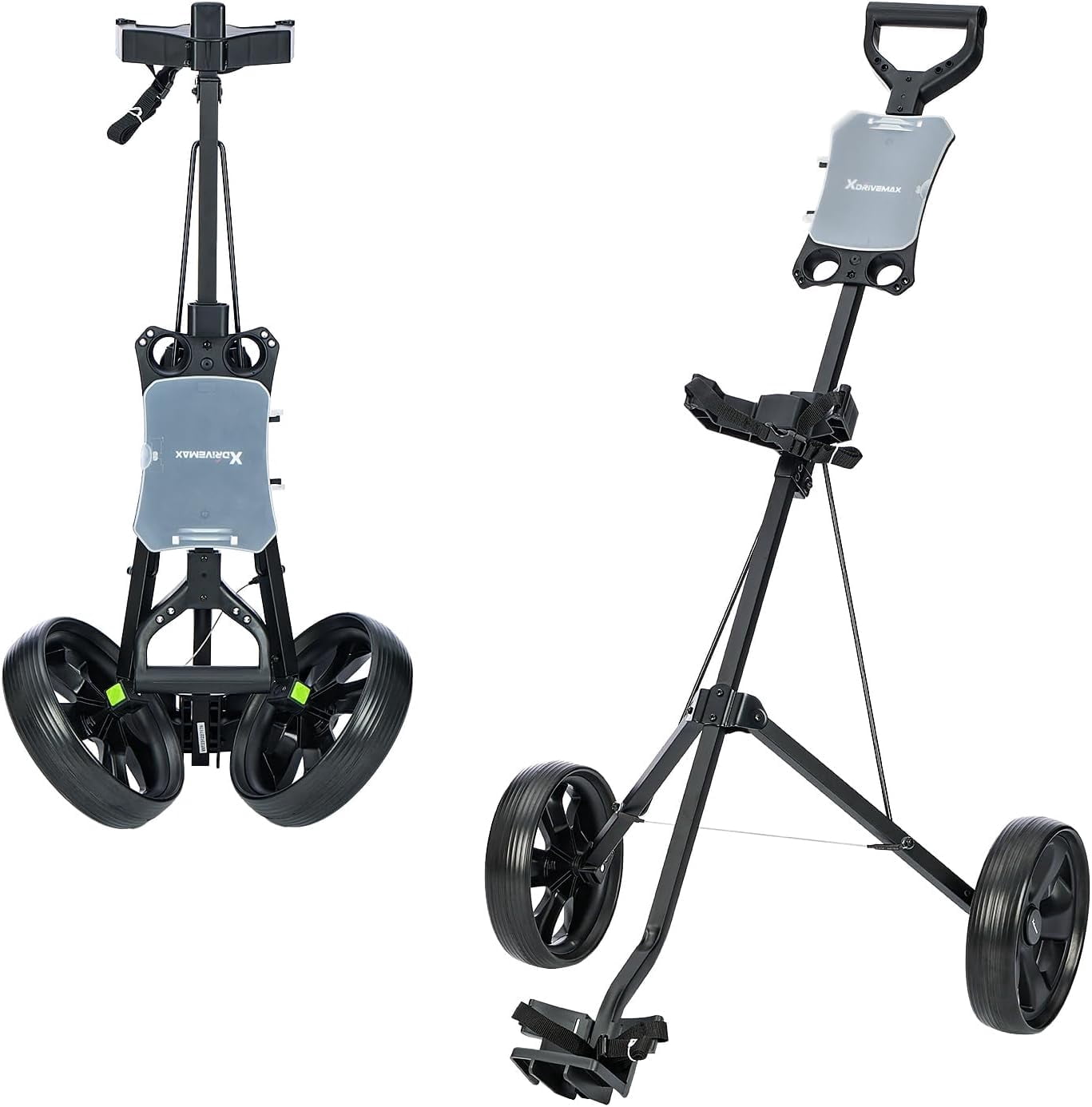 XDriveMax Golf Push Carts Lightweight 2-Wheel Pull Carts 1-step Folding ...