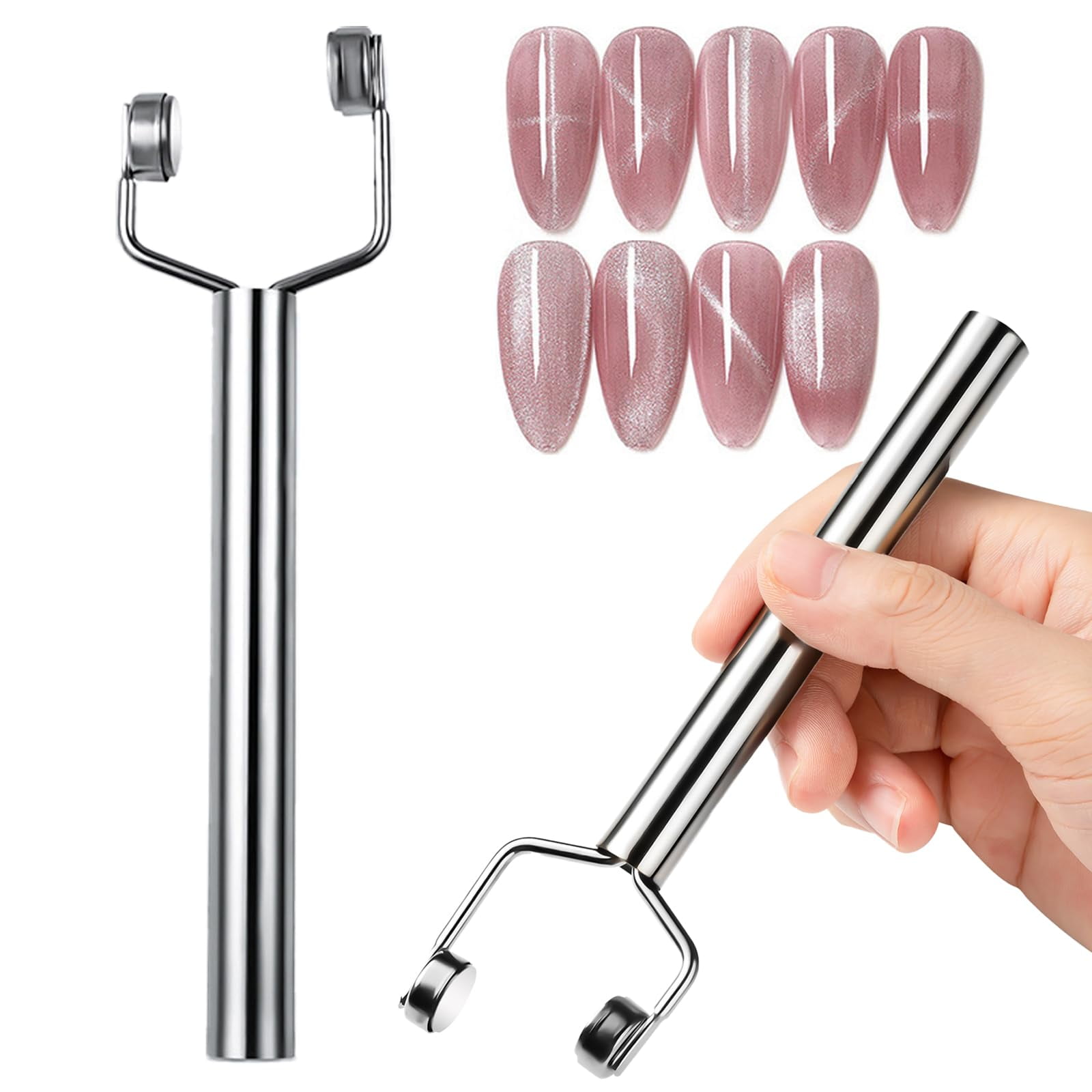 XEAOHESY 1 Piece Y-shaped Silver Cat Eye Magnet for Nails Multi ...