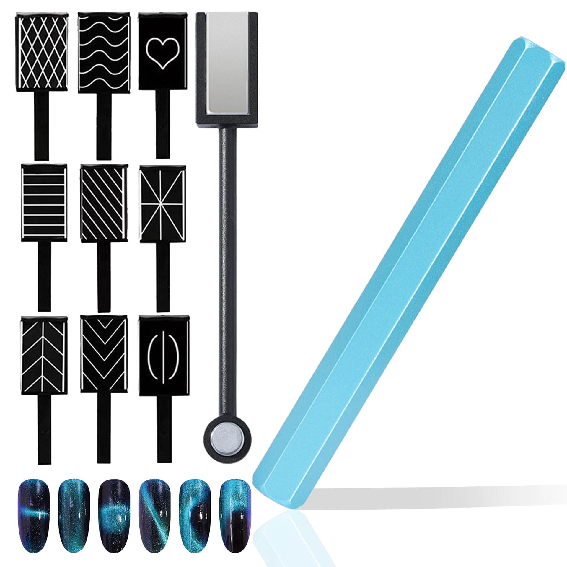 XEAOHESY 11 Pieces Cat Eye Magnet for Nails Hexagon Strong Nail Magnet ...