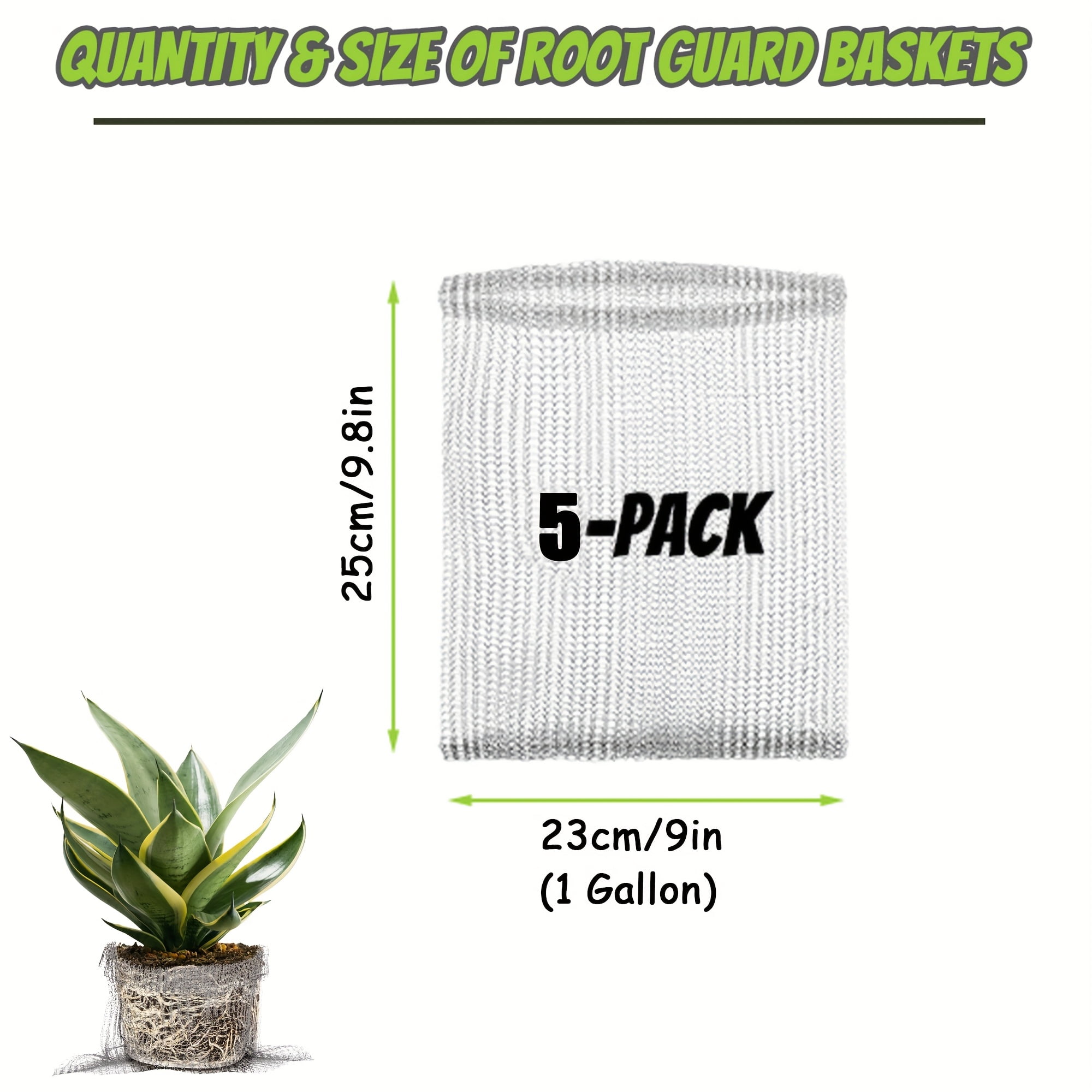 XEEZ 5pcs Stainless Steel Wire Mesh Baskets, 1 Gallon Gopher Proof Root ...