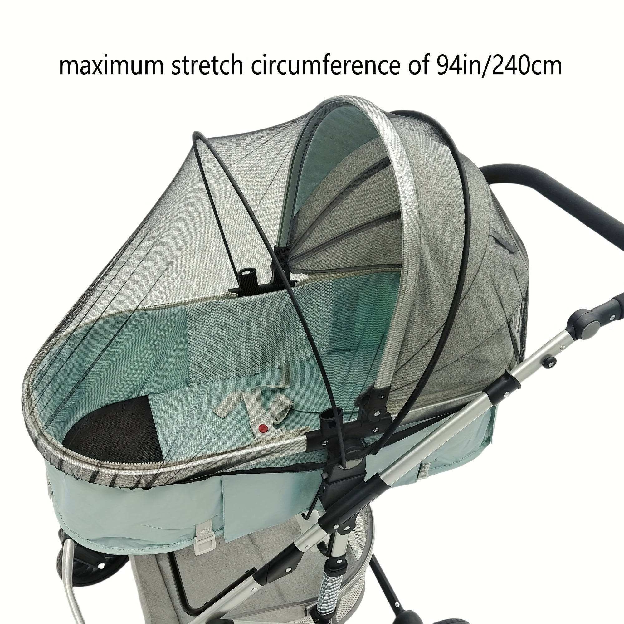 XEEZ All-Season Stroller Mosquito Net Canopy - Large, Space-Saving ...