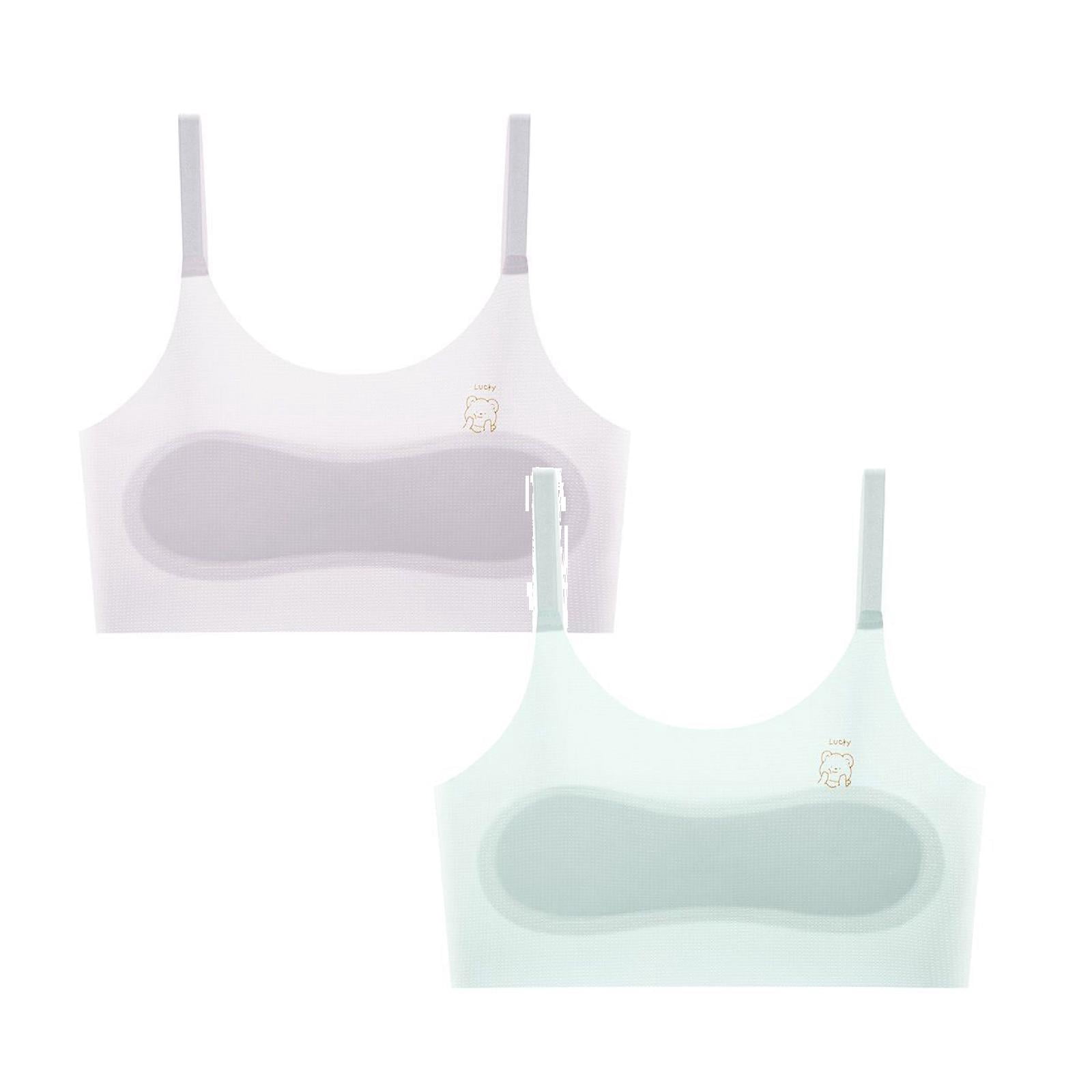 XEGLSBU 2 Pack Girls Sports Bras for Tween to Teen Girls Comfort Soft ...