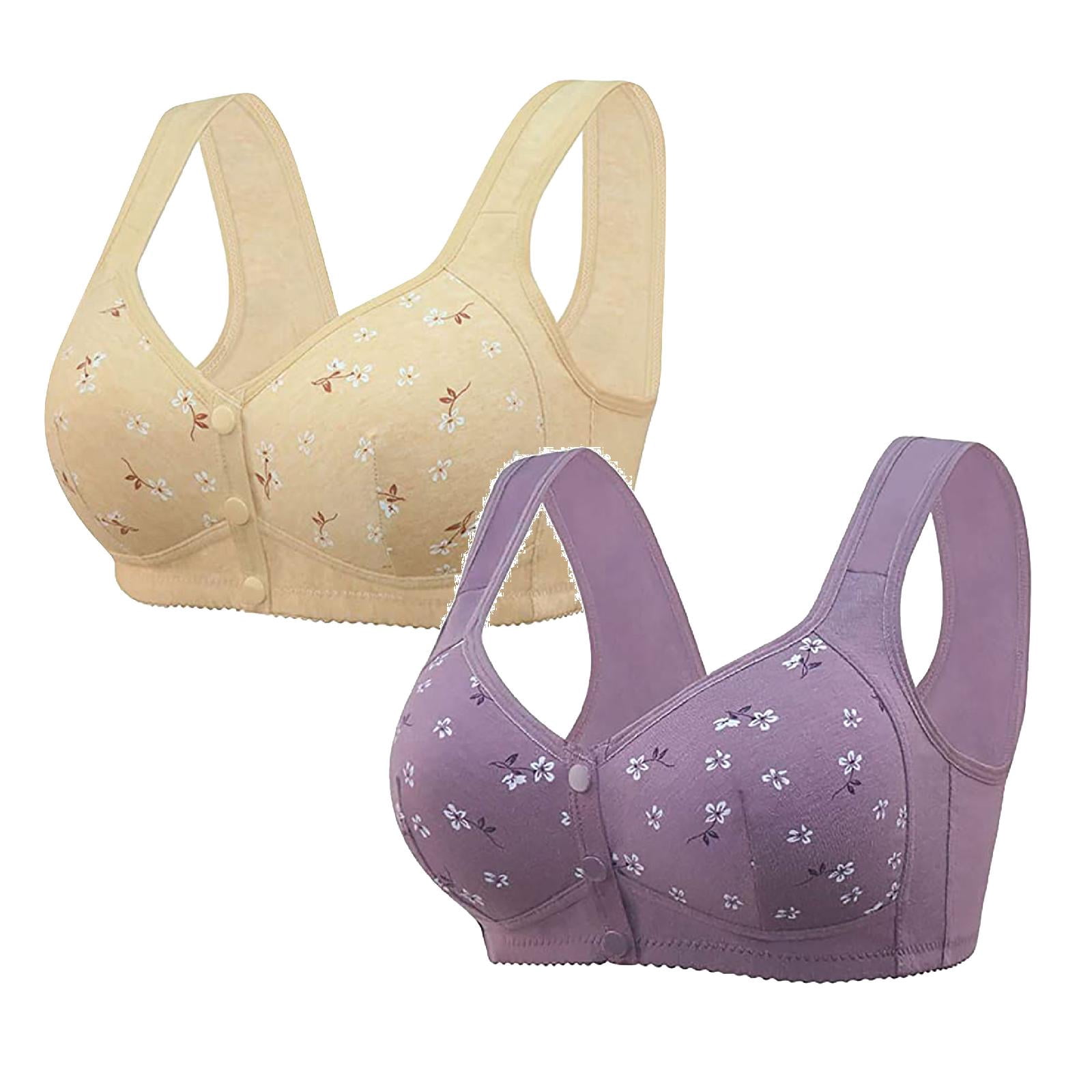 XEGLSBU 2PCS Bras for Women Underwire Pushup Women Lace Front Button ...