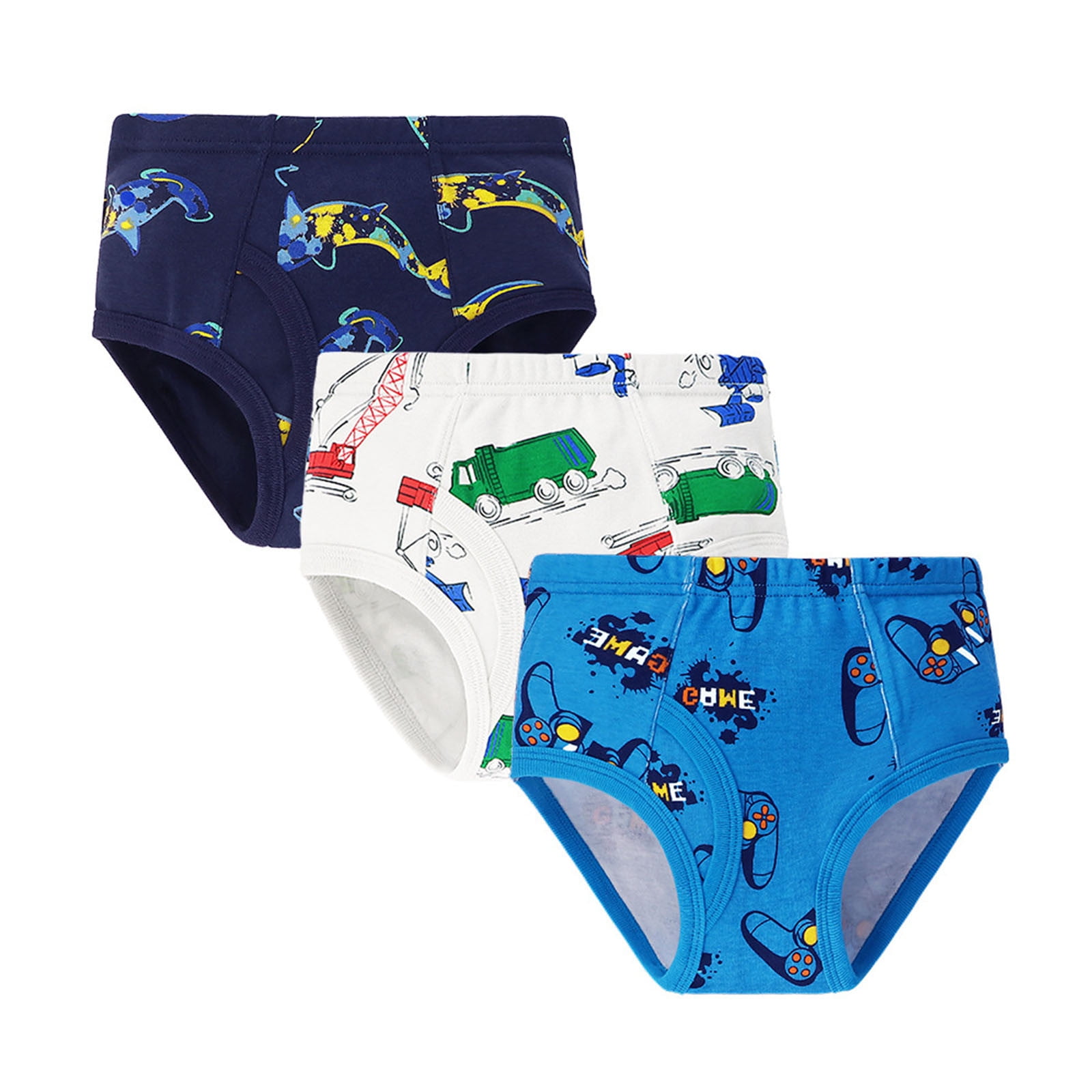 XEGLSBU Boys Briefs Cartoon Dinosaur Briefs for Kids 3PC Boys Underwear ...