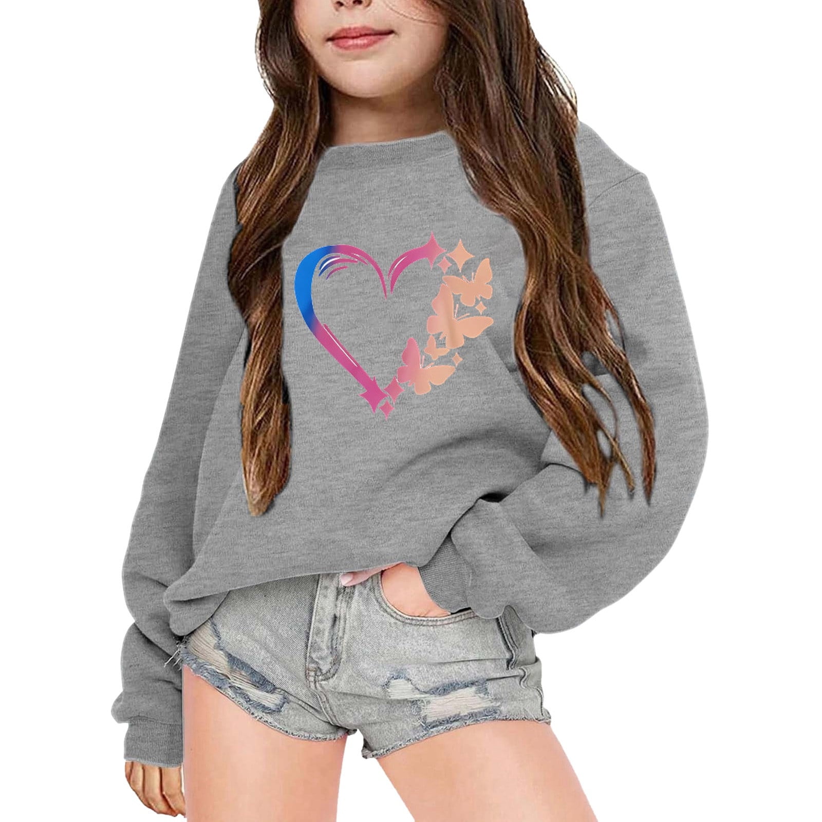 XEGLSBU Hoodies for Girls 10-12 Navy Blue Children's Autumn And Winter ...