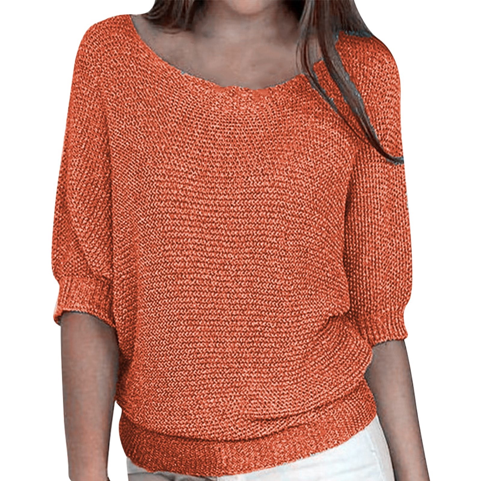 XEGLSBU Womens Shirts Casual Fall Classic Knit V Neck Sweater for Women ...