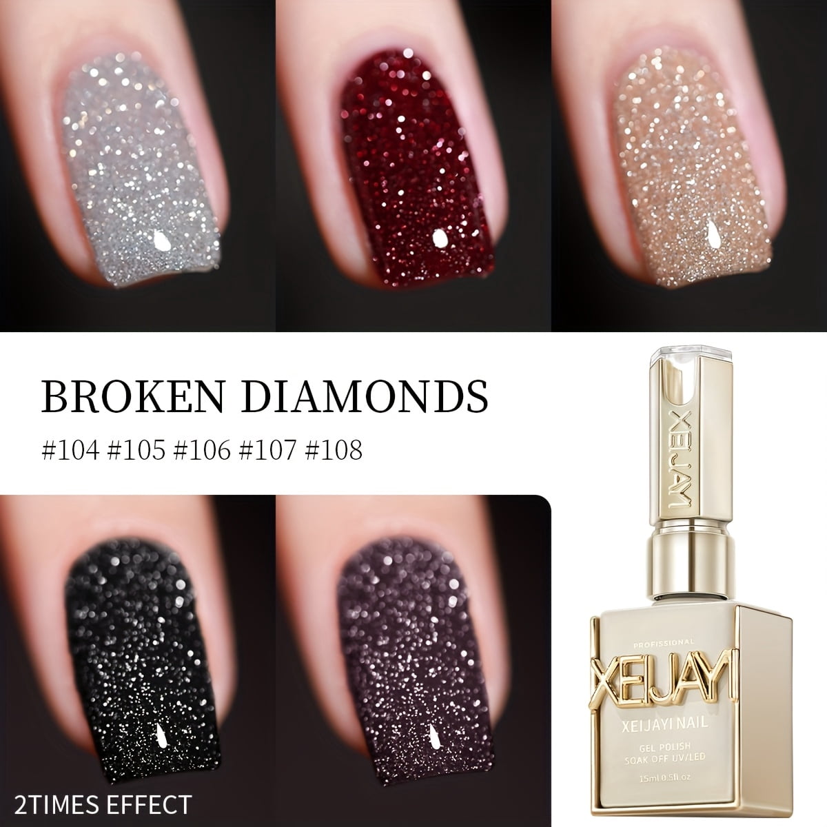XEIJAYI 15ml 5Colors Set Pastel Glitter Nail Designs- Bright Nail Art ...