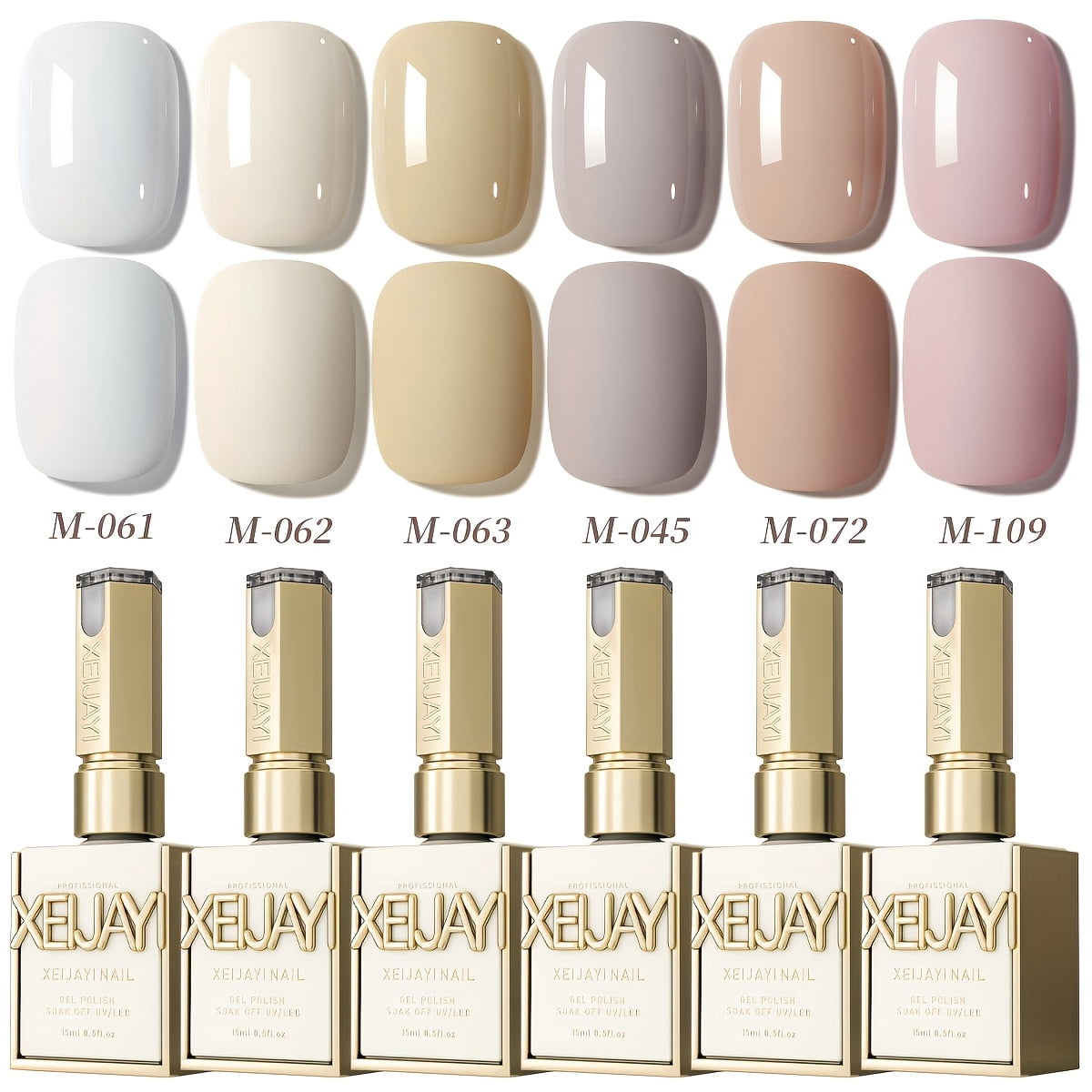 XEIJAYI 15ml 6Colors SetNail Gel Polish - Bright Nail Art With Alcohol ...