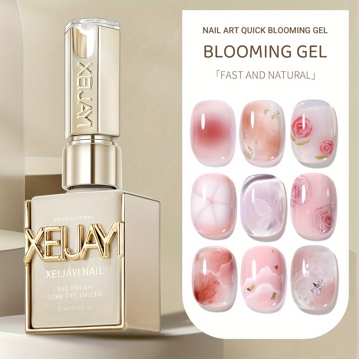 XEIJAYI 15ml Japanese Smudge Gel - Bright Nail Art with Alcohol-Free/LED Soak-Off Gel For Salon ...