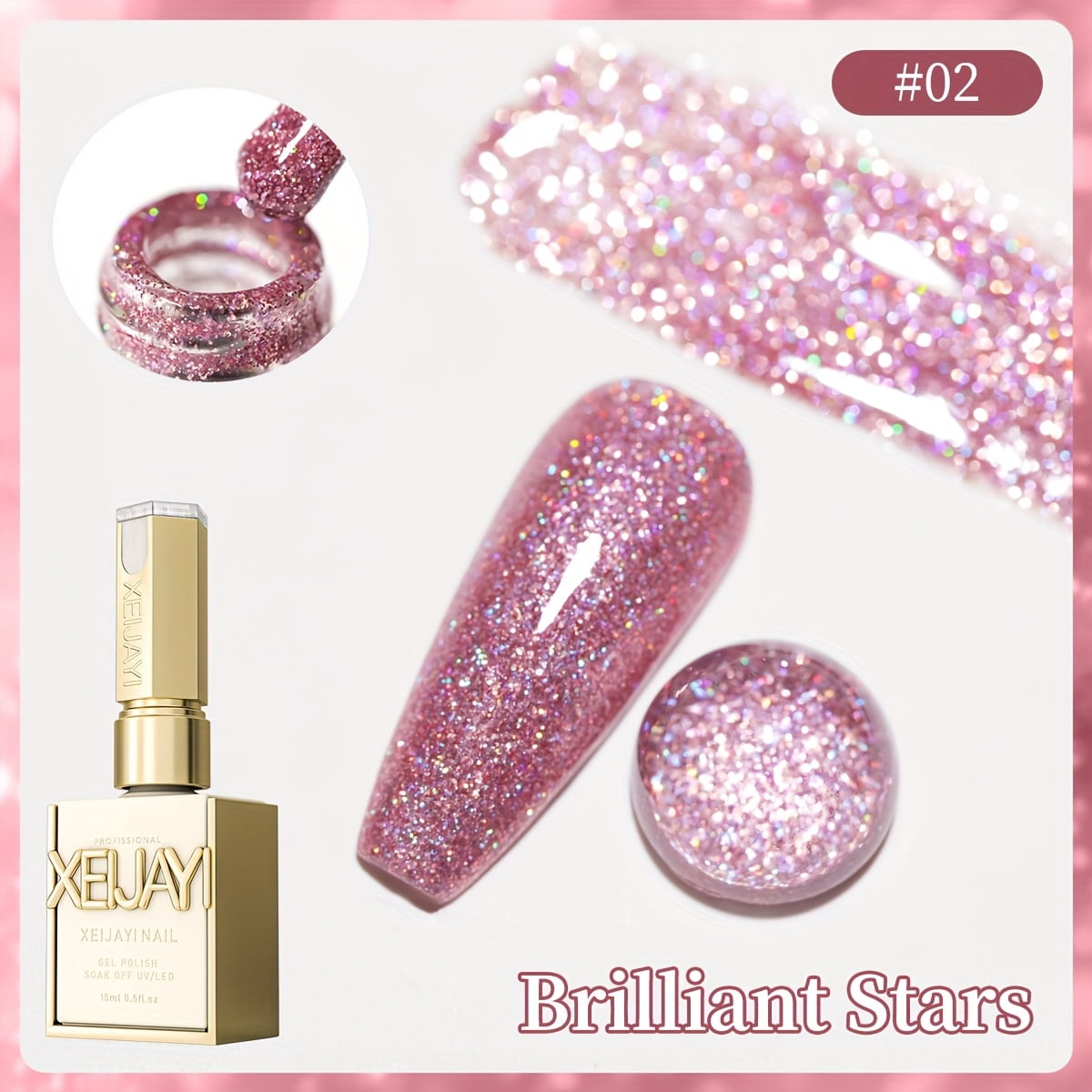 XEIJAYI 15ml Pastel Glitter Nail Designs- Bright Nail Art With Alcohol ...