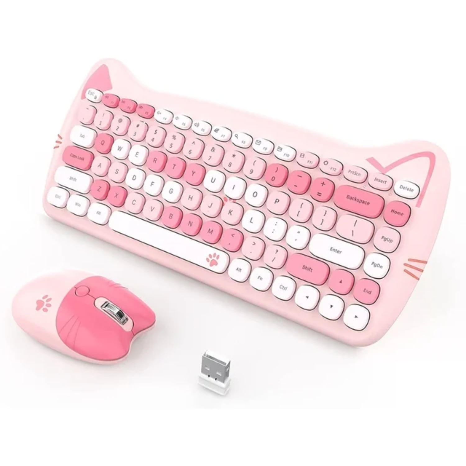 XEJEANG Colors Cute 2.4G Wireless Keyboard Mouse Combo for Computer ...