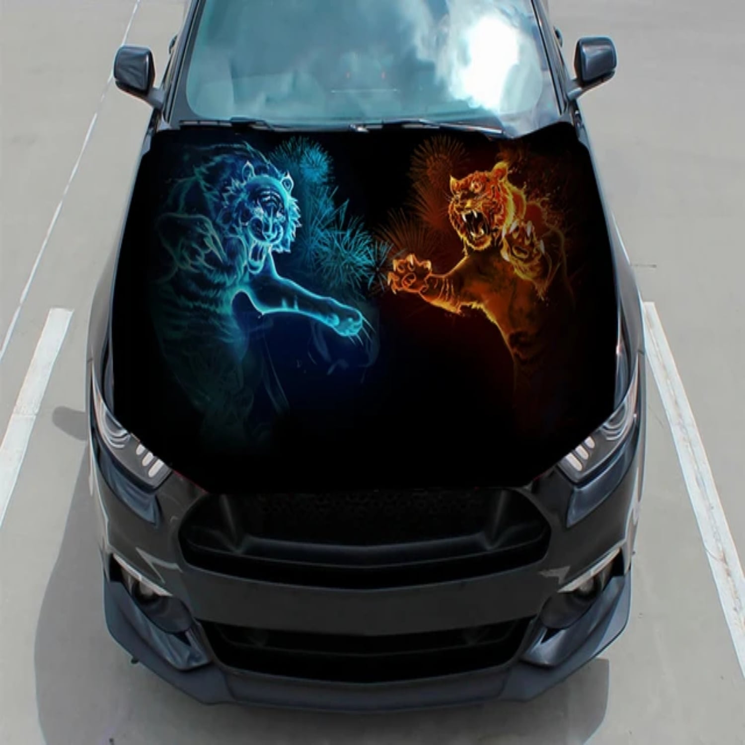 XEJEANG Ferocious tiger animal car hood decal vinyl sticker graphic ...