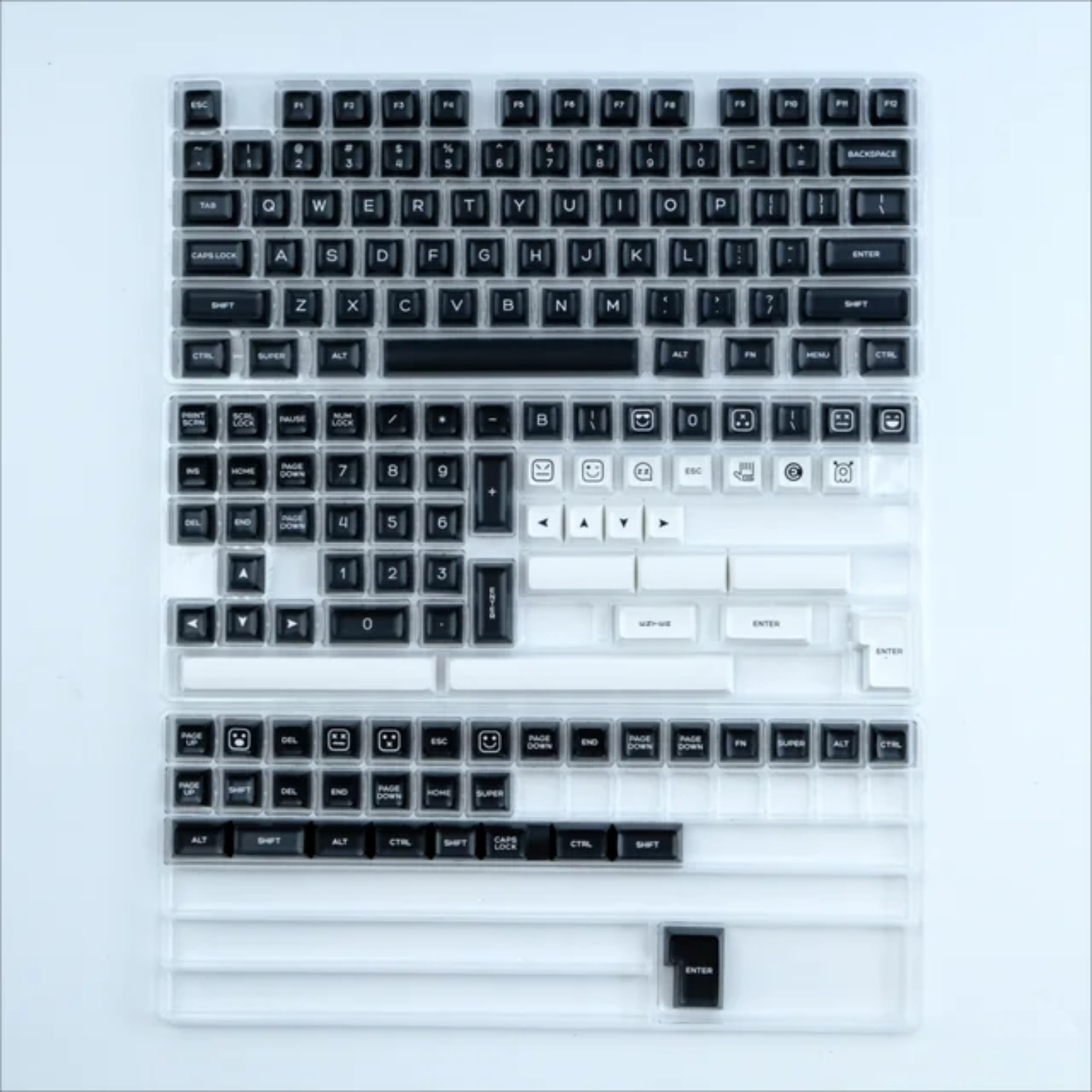 XEJMOA 160 Keys WOB SA Profile GMK Keycap Black White Double Shot PBT ...