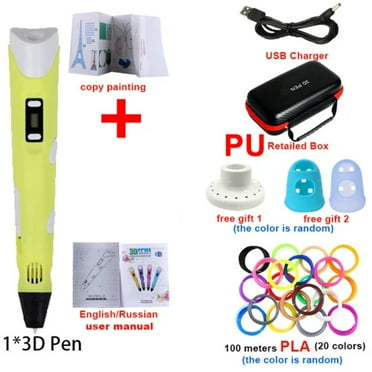 SCRIB3D P1 3D Pen - ABS & PLA Compatible, Includes 3 Colors, Stencil ...