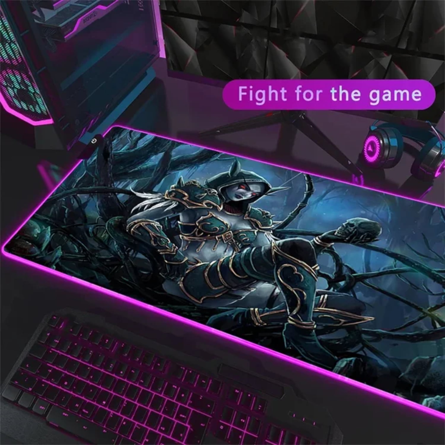 XEJMOA High-Quality Cute World of Warcraft Backlit RGB Mouse Pad and ...