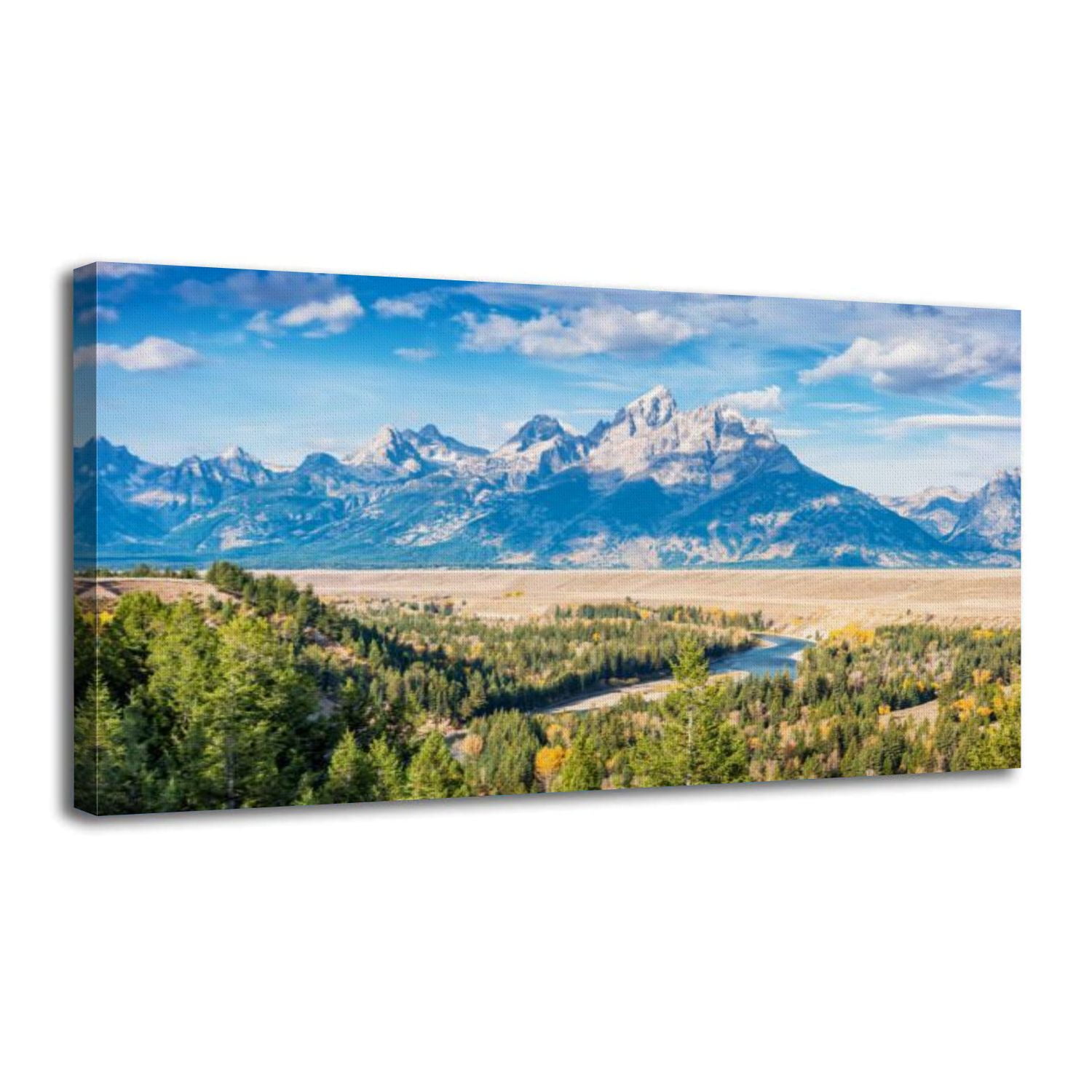 XEOSLKRH Canvas Wall Art Snake River overlook Grand Teton National Park ...