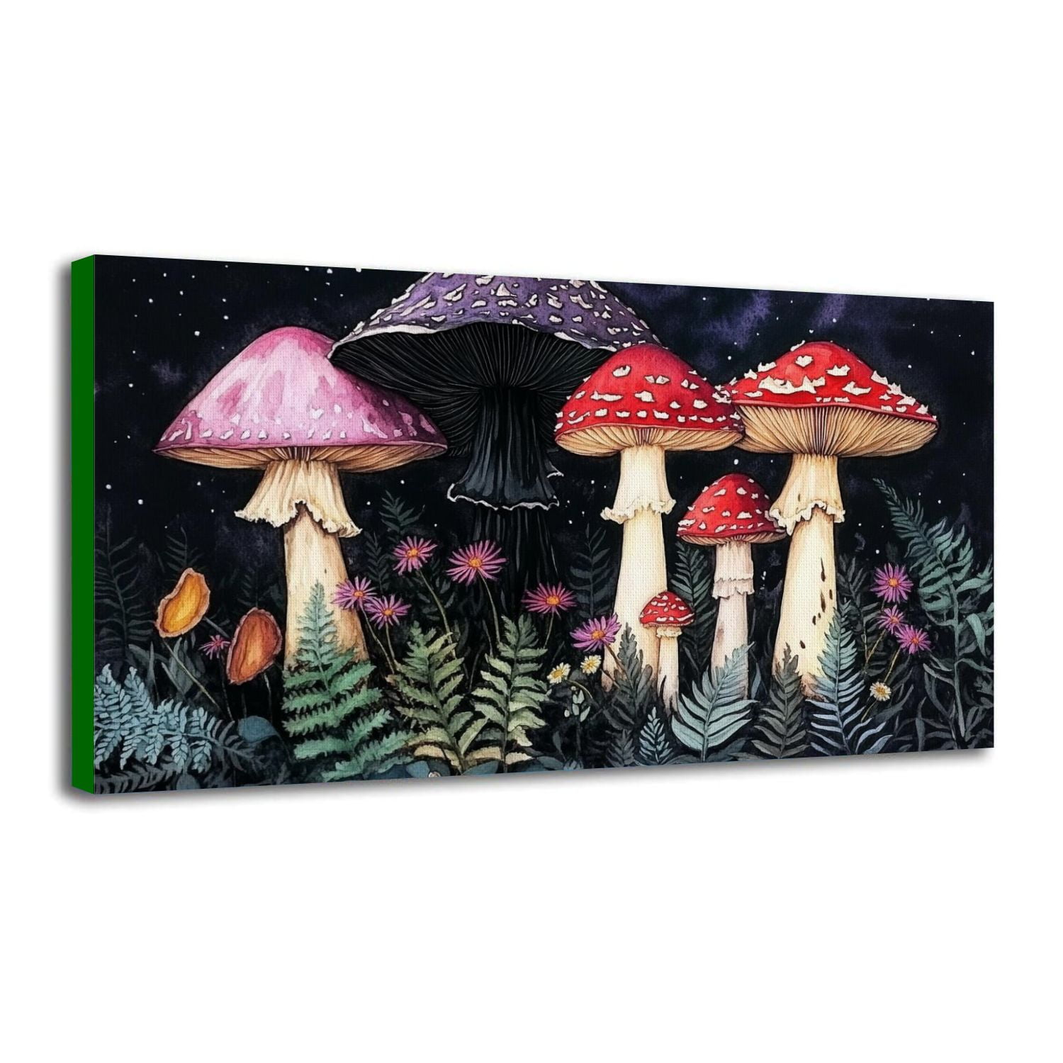 XEOSLKRH Wall Art Canvas Decor Print Magical Dark Black Mushroom Mystic ...