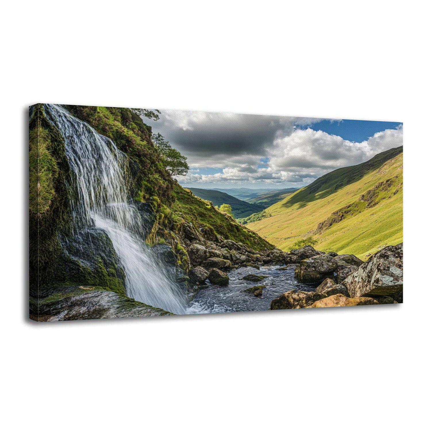 XEOSLKRH Wall Art Canvas Decor Print Moss Falls Buttermere English Lake ...