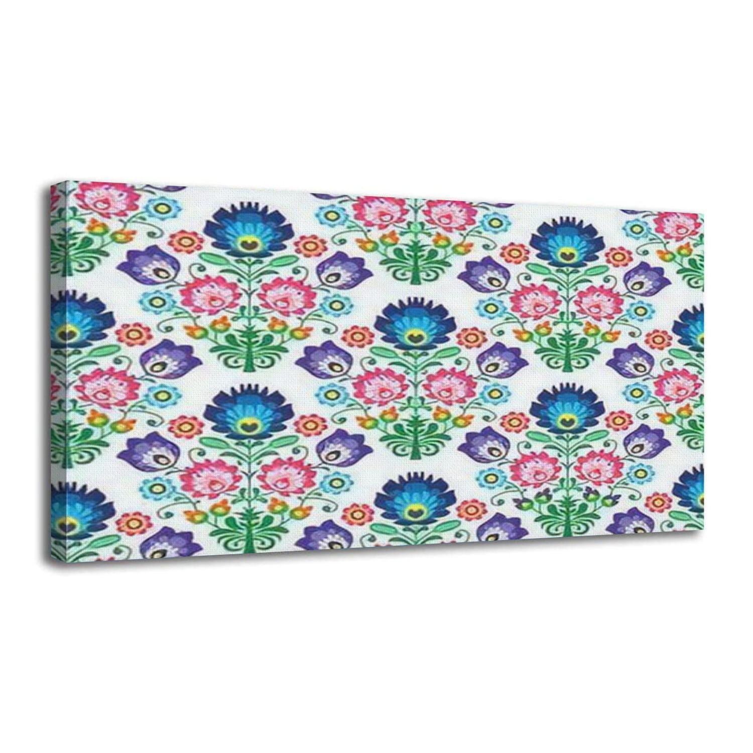 XEOSLKRH Wall Art Canvas Decor Print Seamless Polish Slavic folk Art ...